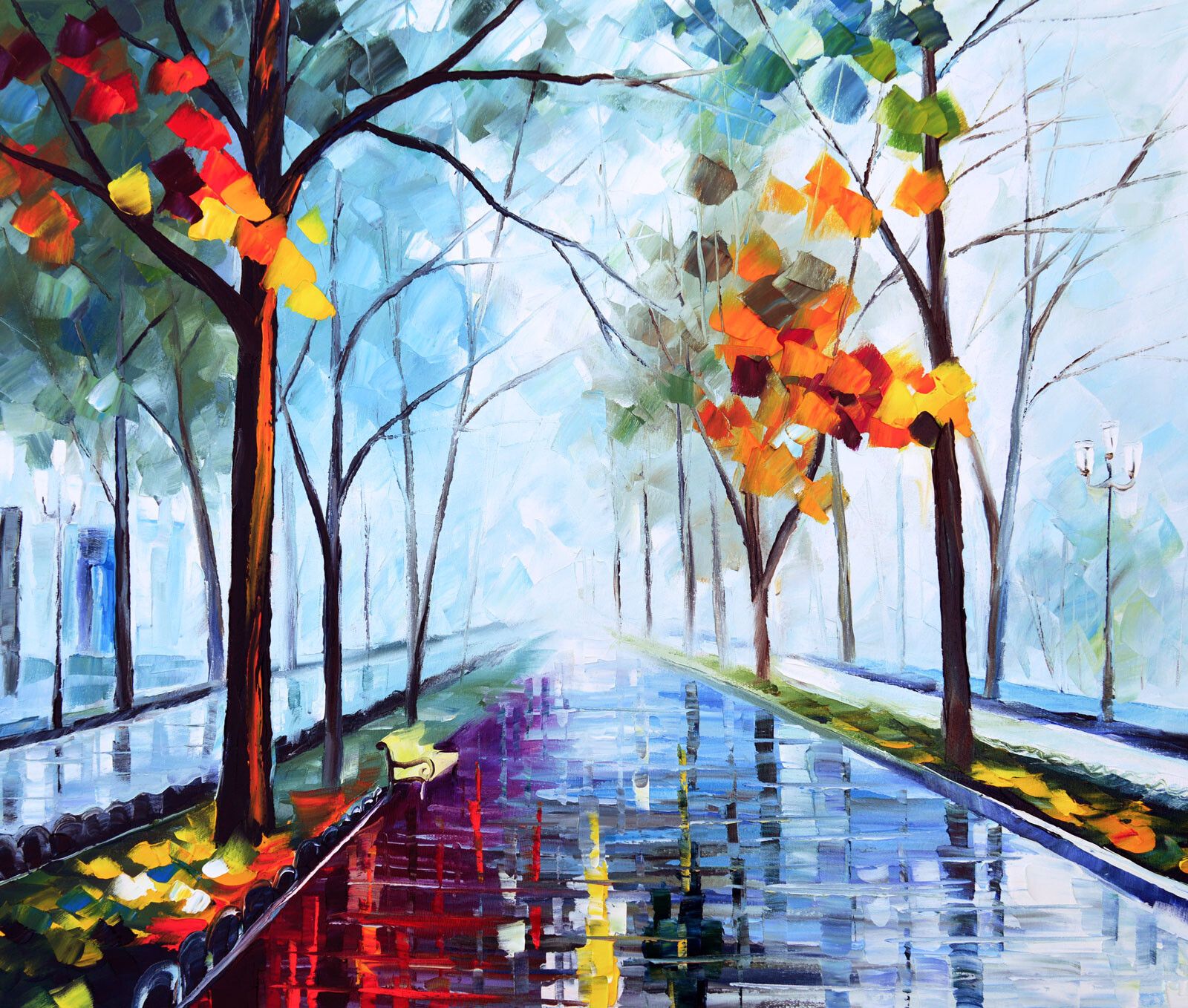 ArtStation - RAINY DAY 54"x40" (135cm x 100cm) — oil painting on canvas