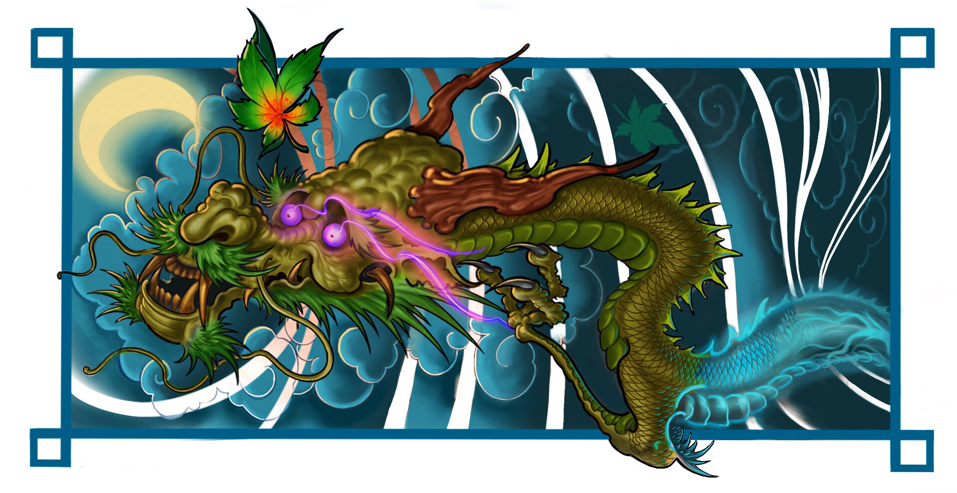 ArtStation - A green flying dragon