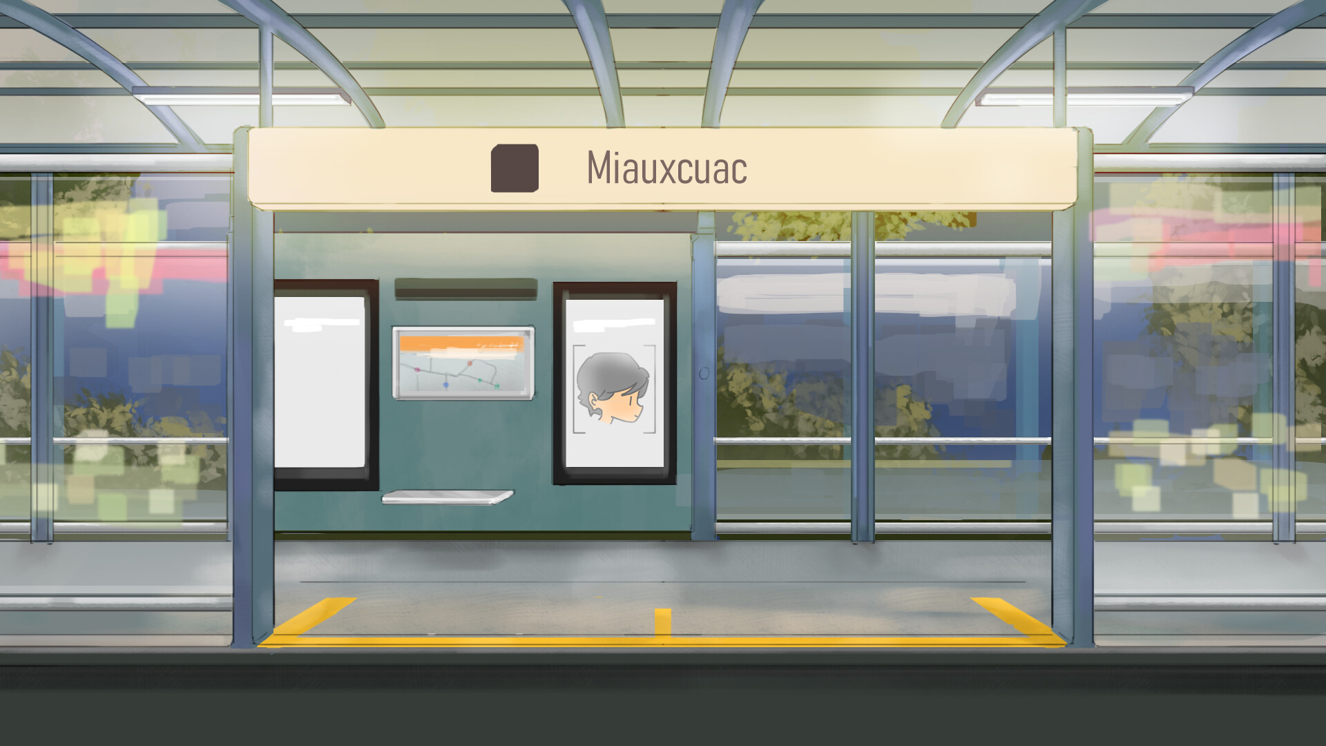 ArtStation - Bus Stop Background for personal project