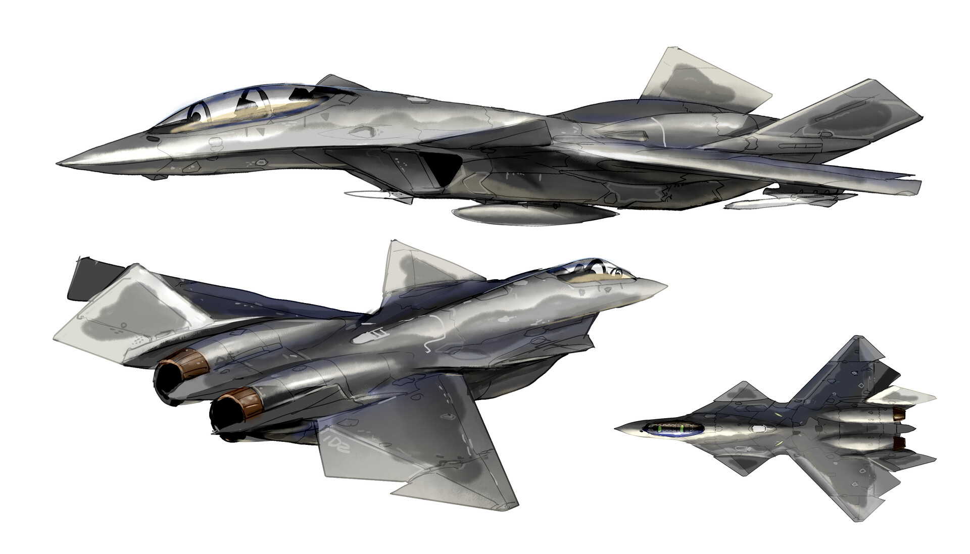 ArtStation - 5.5gen fighter sketch