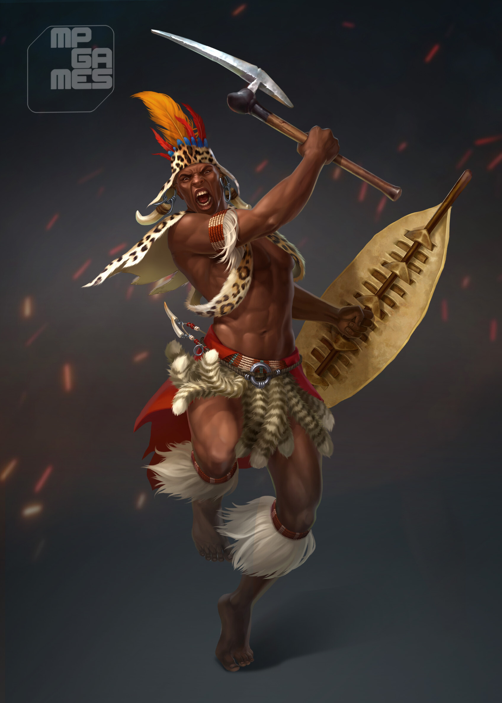 ArtStation - African warrior Samba Ghana