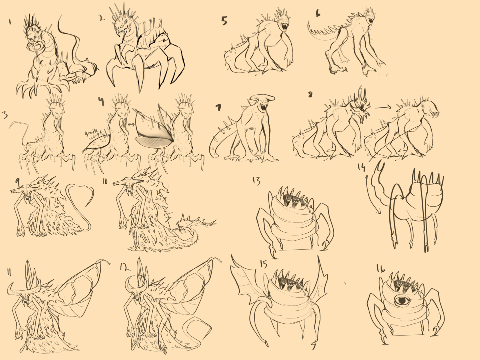 ArtStation - Creature Concept Sketches