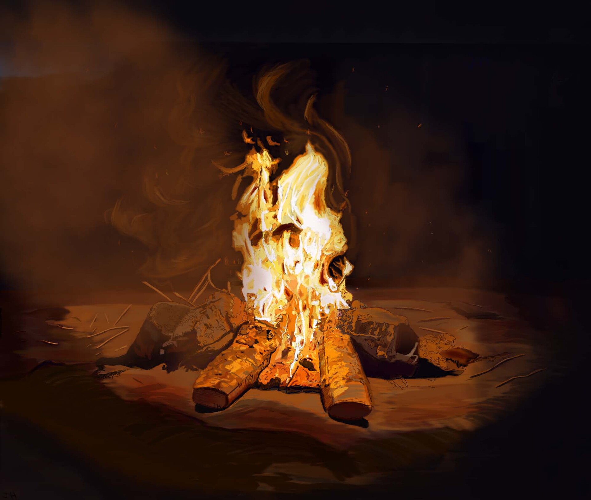 ArtStation - Campfire Study