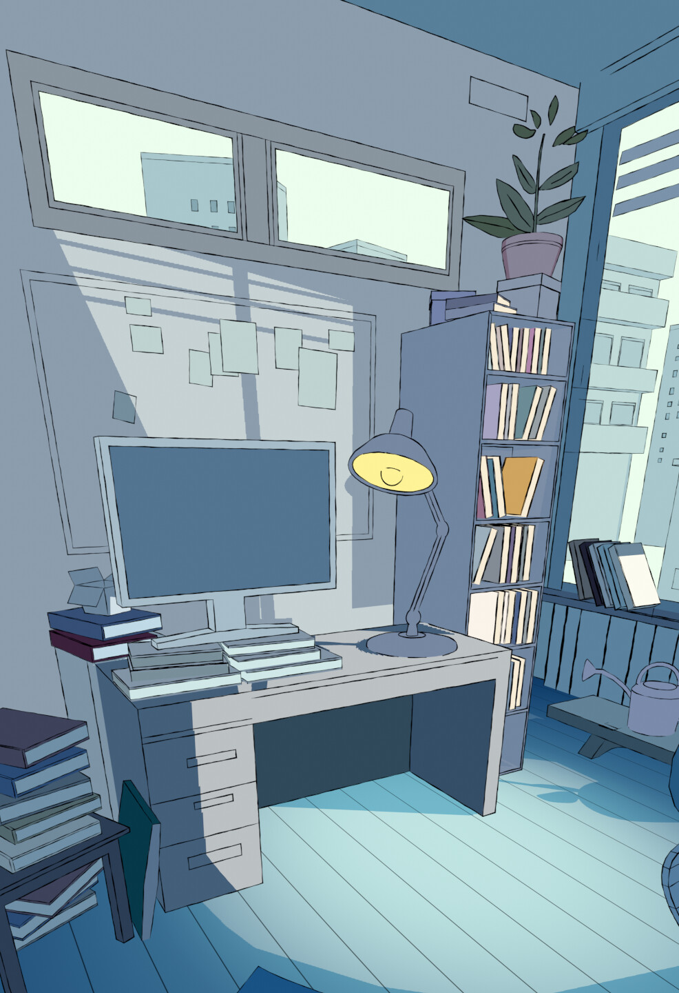 how to draw anime room