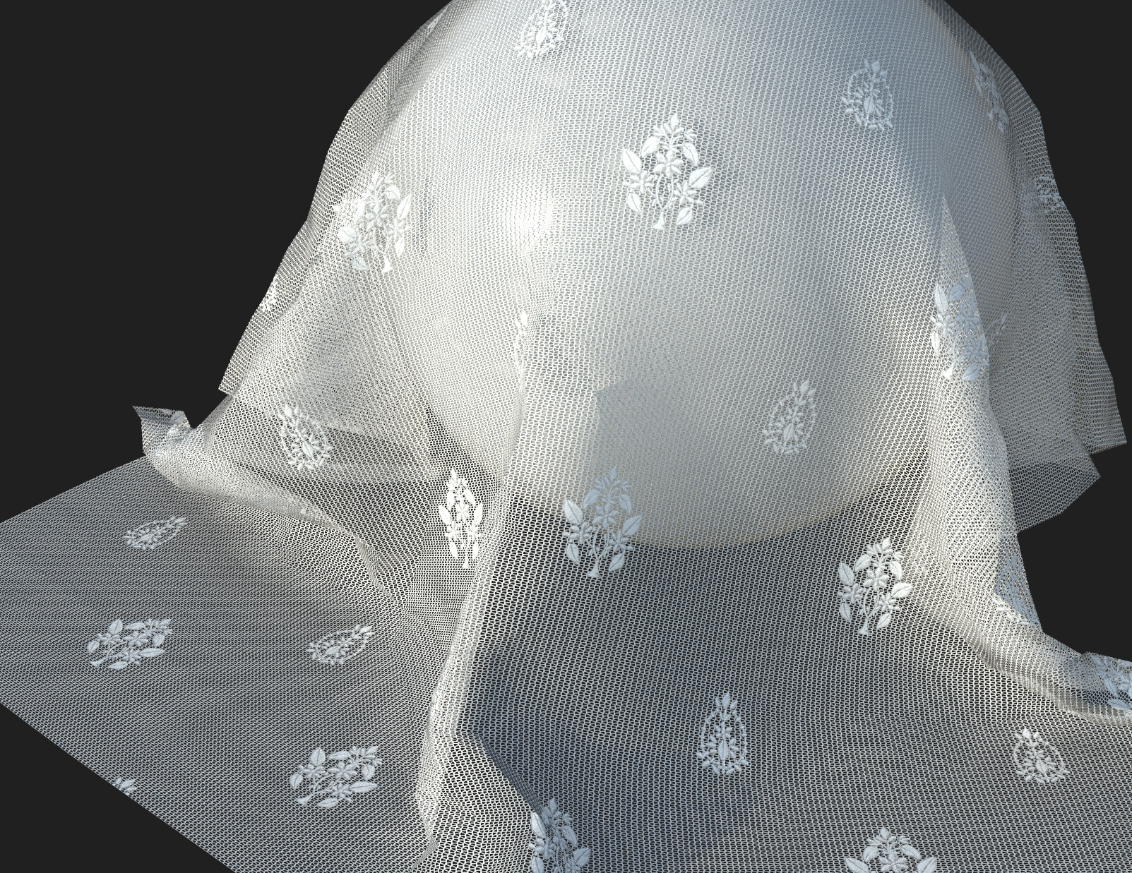 ArtStation - Cotton mesh Embroidery material