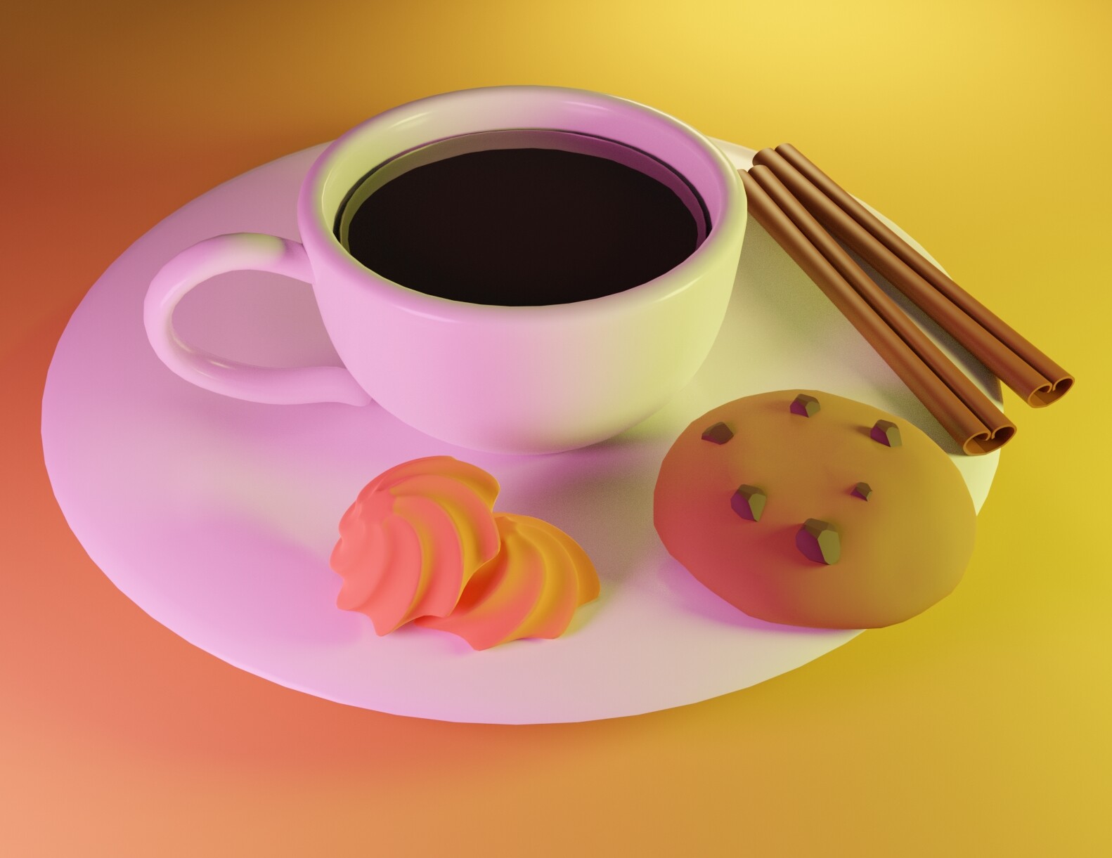 ArtStation - Coffee (Made by tutorial Polygon Runway)