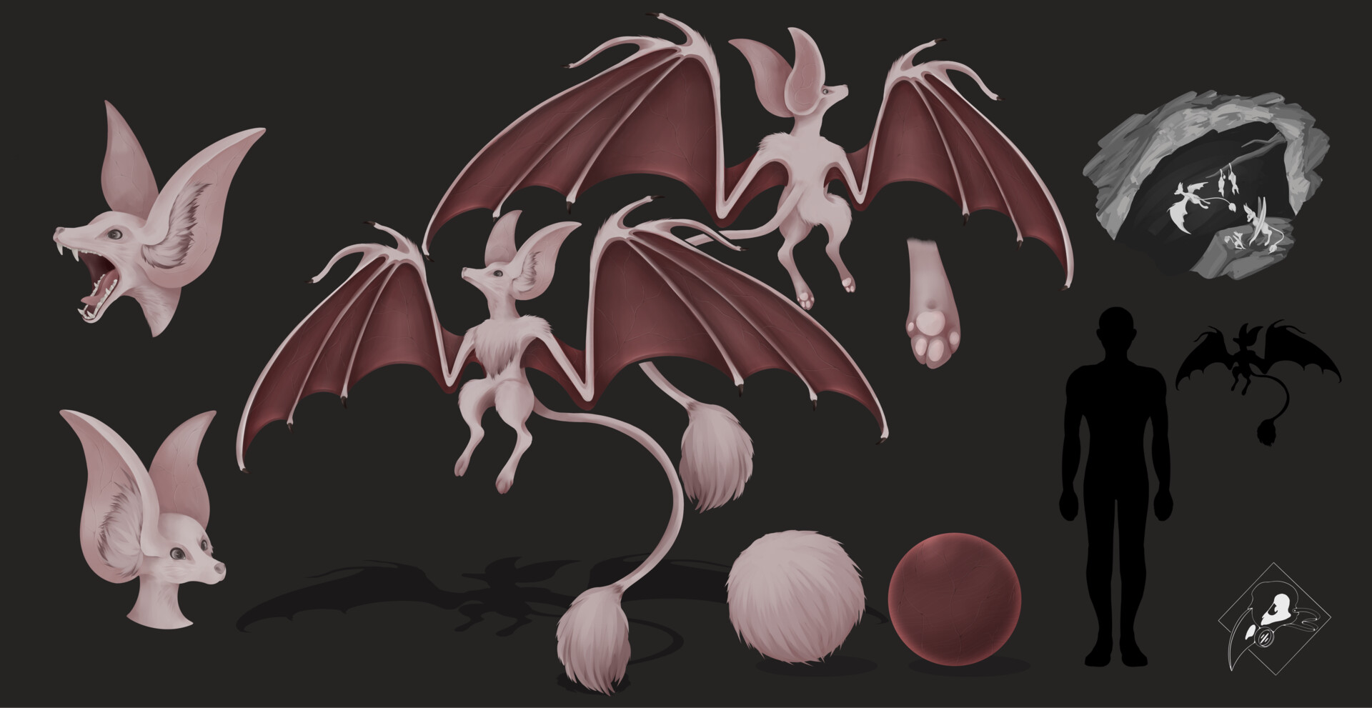 ArtStation - Bat creature Concept Page and Bust