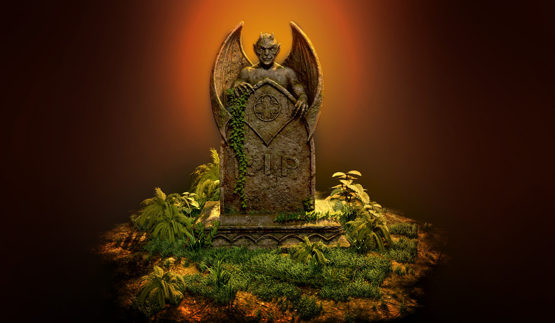 ArtStation - Gargoyle Demon RIP Statue Art