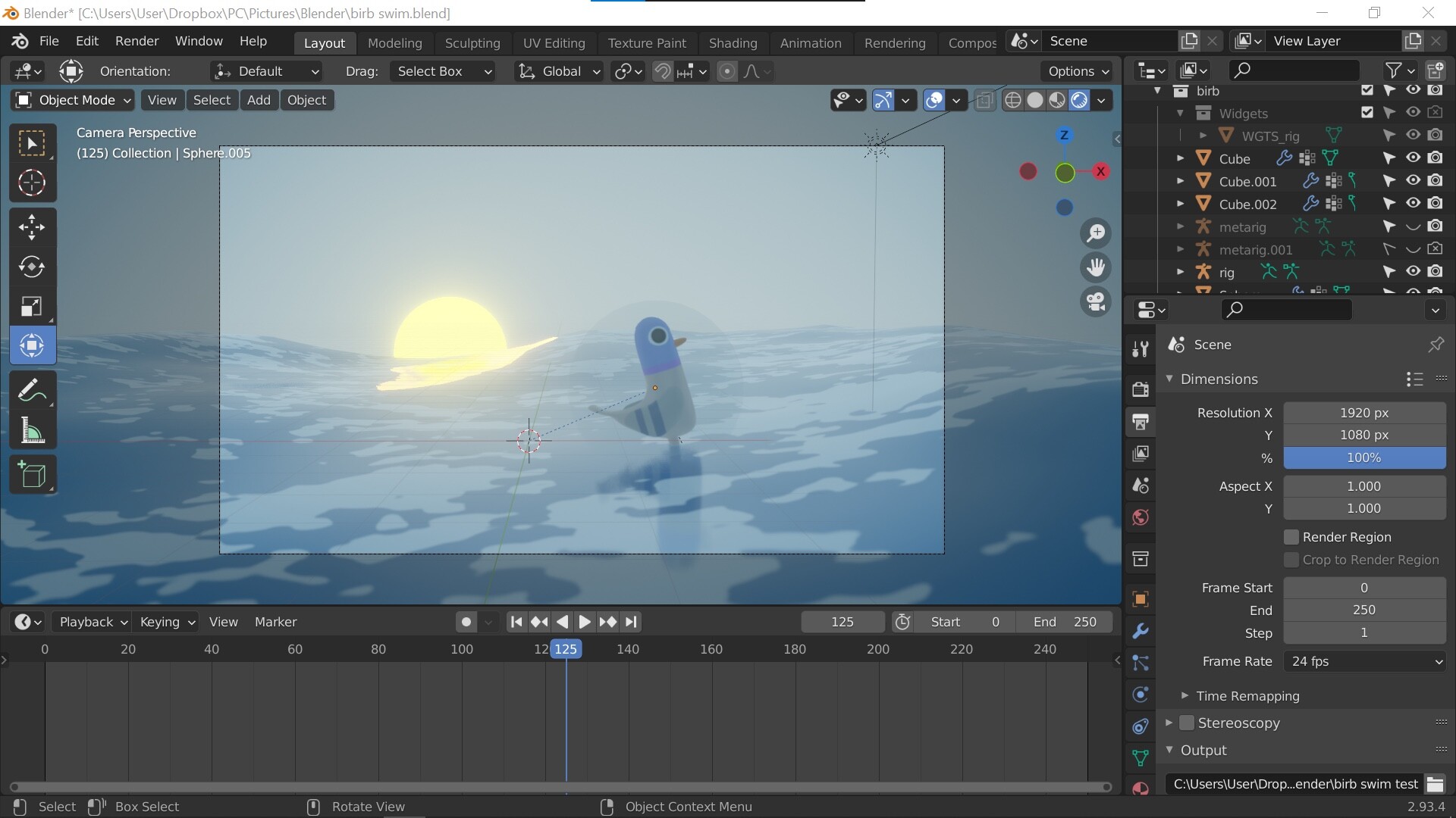 ArtStation - Birb Ocean Progress