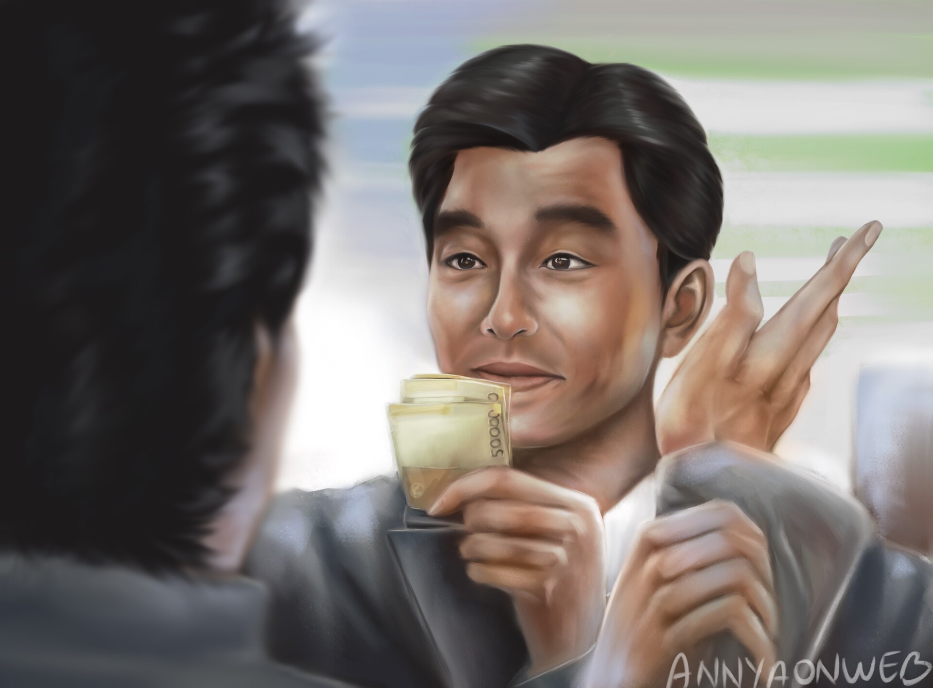 ArtStation - Squid Game - DDakji subway salesman - Gong Yoo