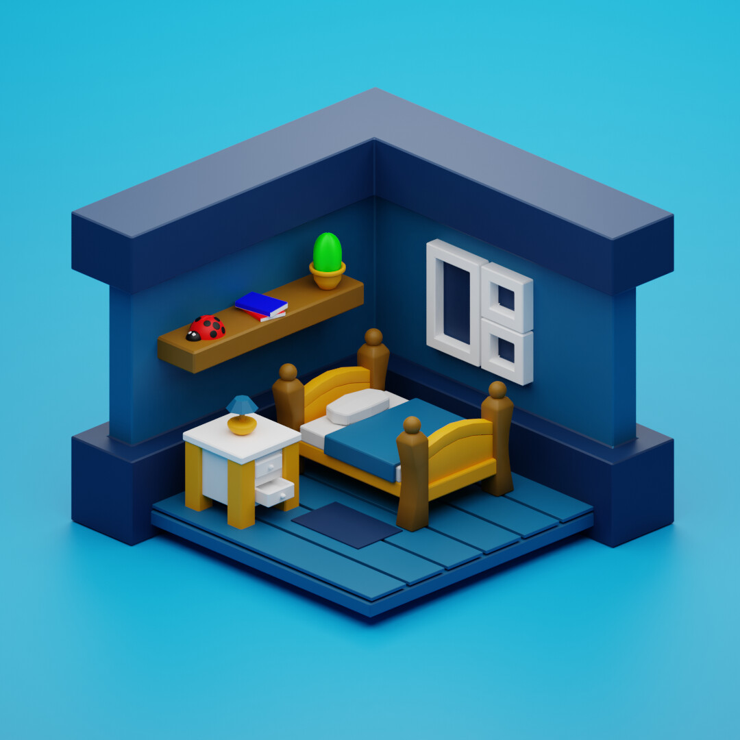 ArtStation - low poly room