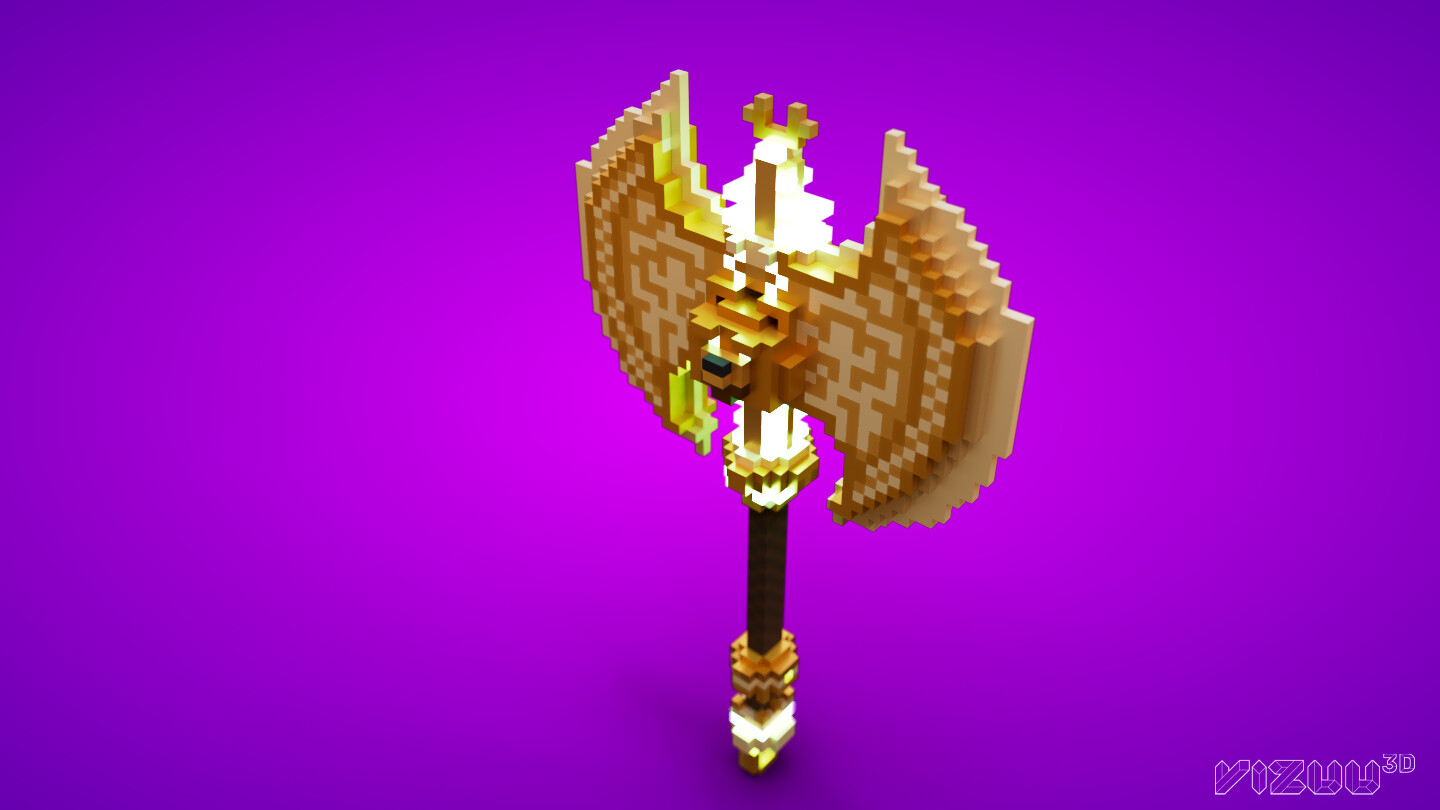 Vizuu3d - Voxel Axe Epic Bear