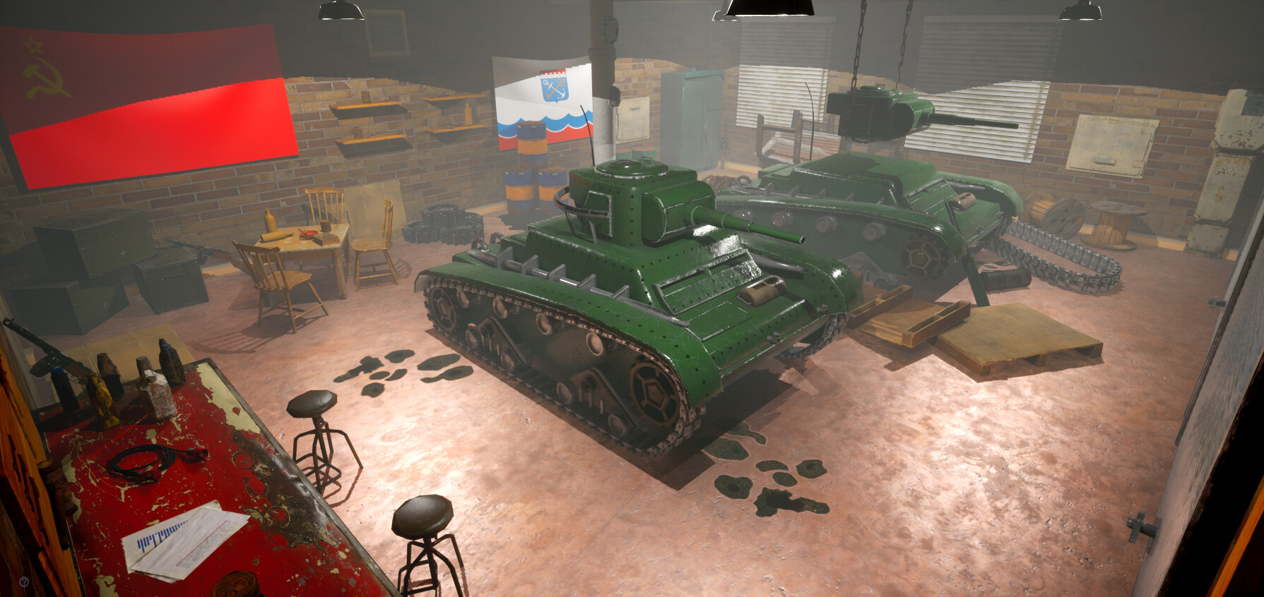 ArtStation - 1940 Tank Workshop