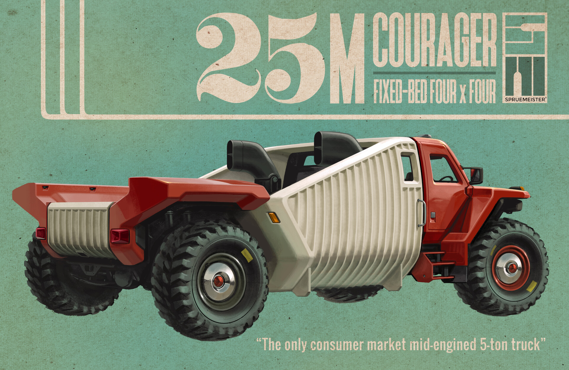 25M Courager Fixed Bed Four by Four by John Frye : r/ImaginaryVehicles