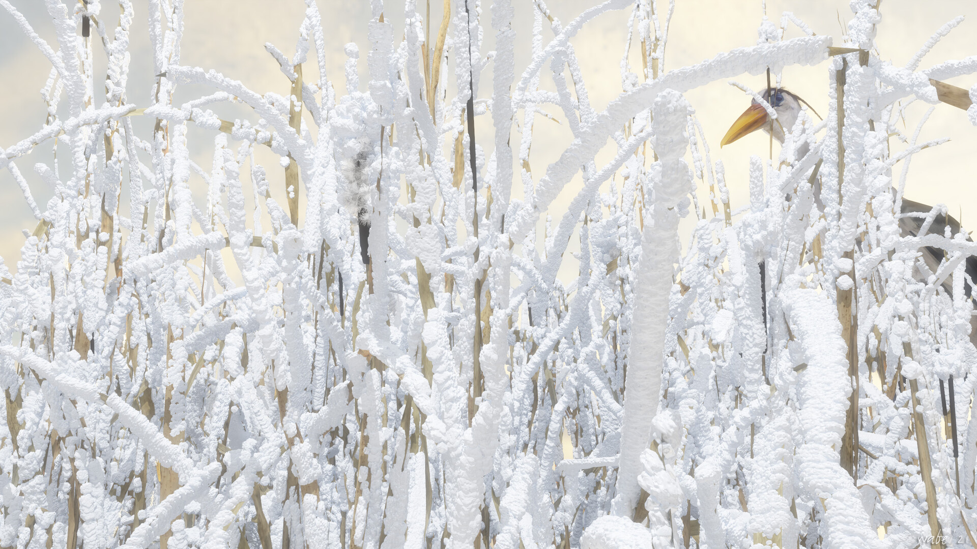 ArtStation - Snow on reed