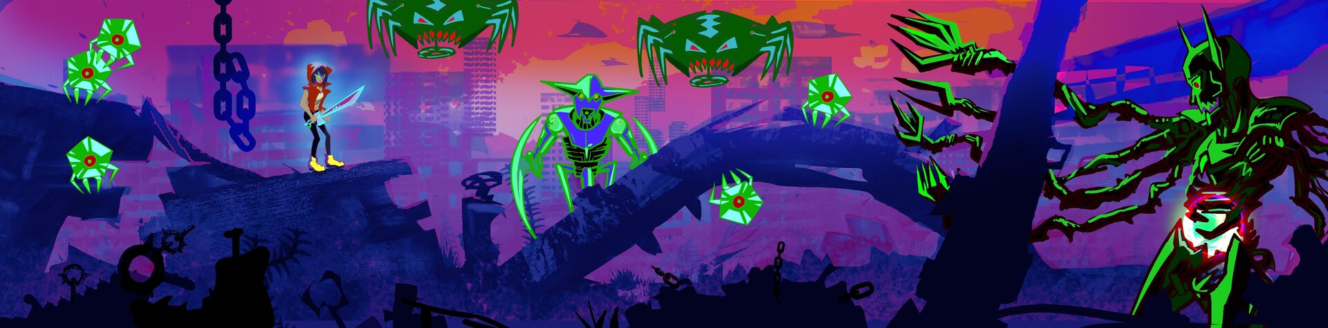 ArtStation - Cyberpunk side scroller stage