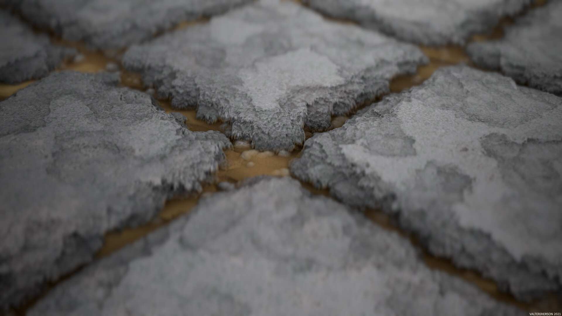 ArtStation - Concrete Tiles Damaged in Desert Free Material