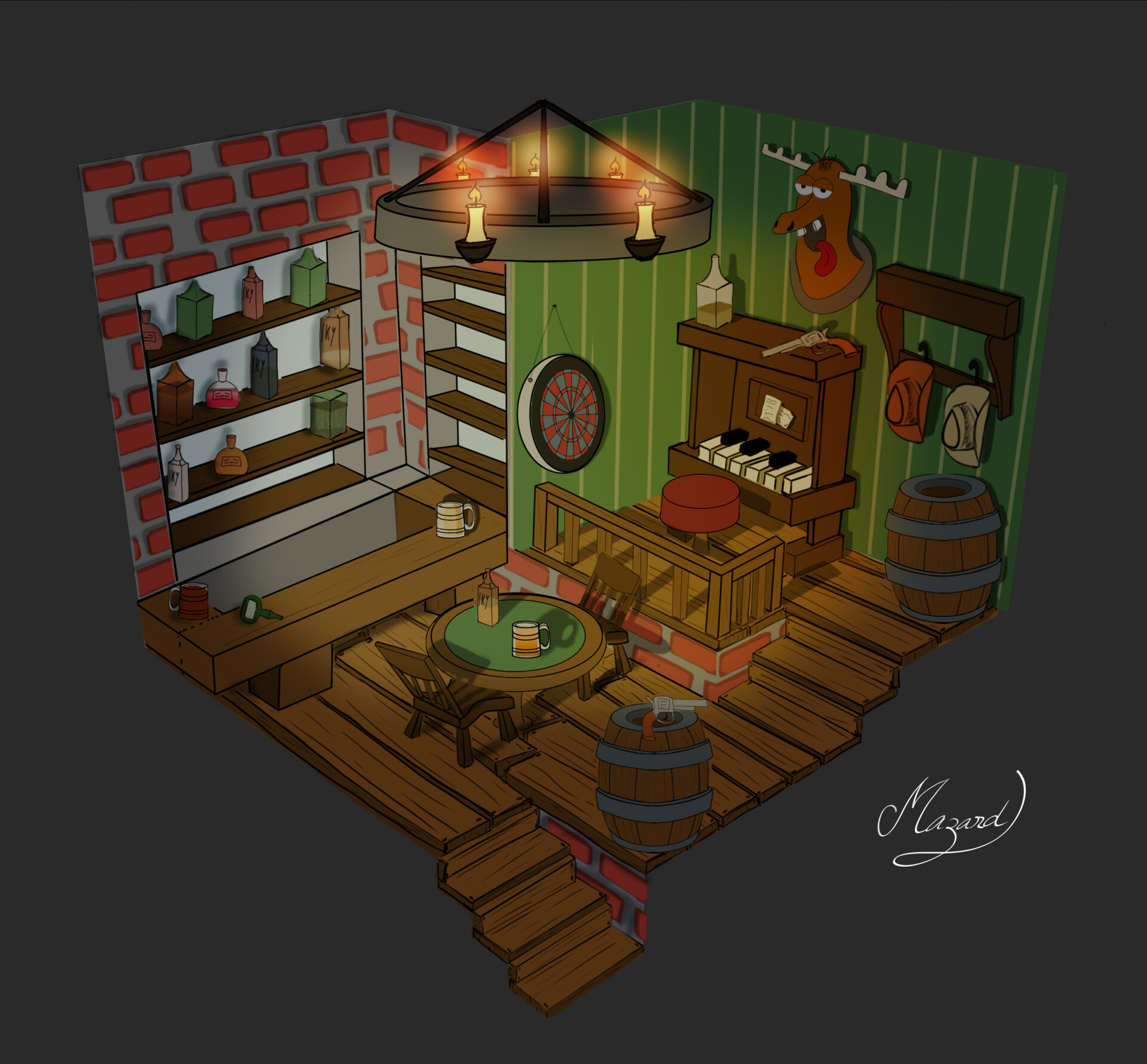 ArtStation - Saloon cartoon