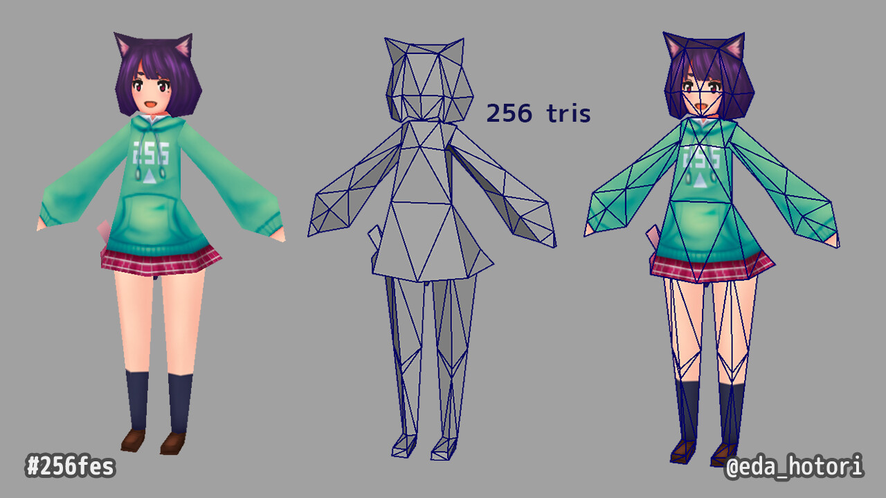 EdaHotori (Edaho) - 256poly Nekomimi Girl