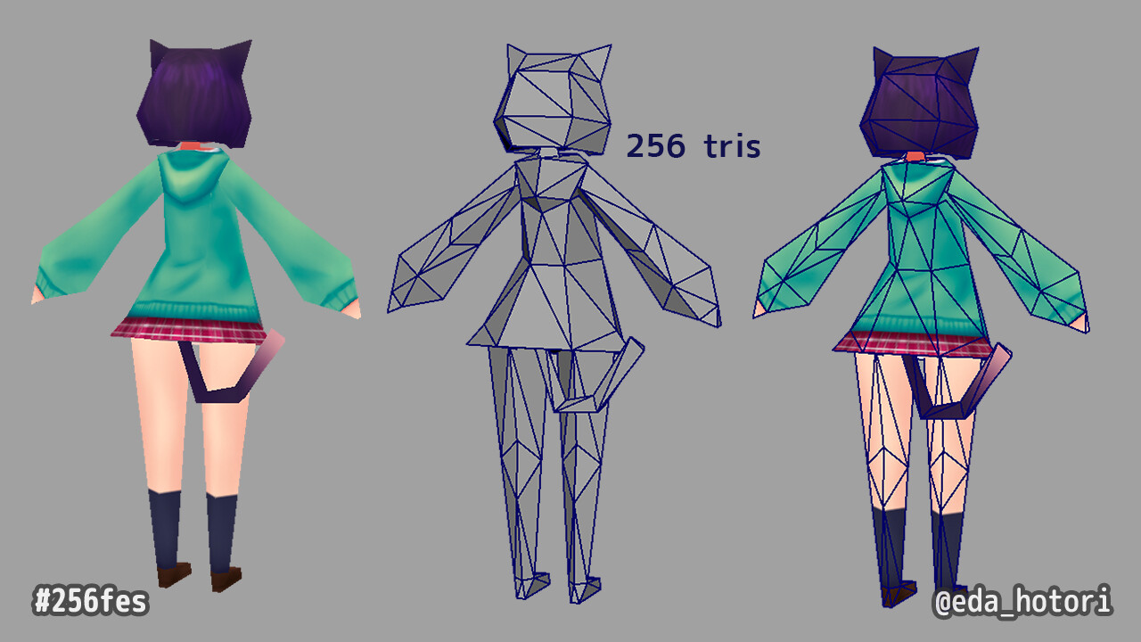 EdaHotori (Edaho) - 256poly Nekomimi Girl