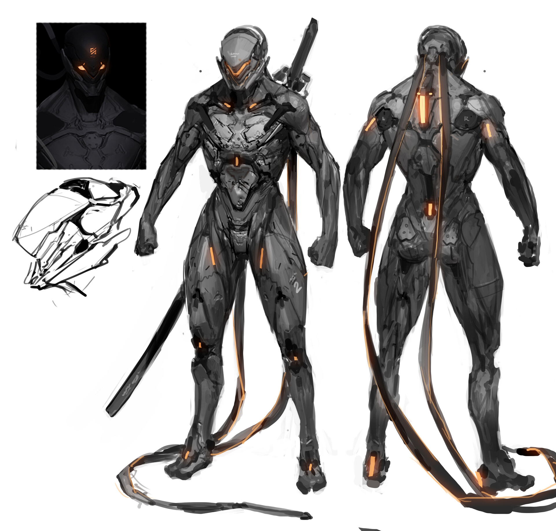 Cyborg Ninja Drawings