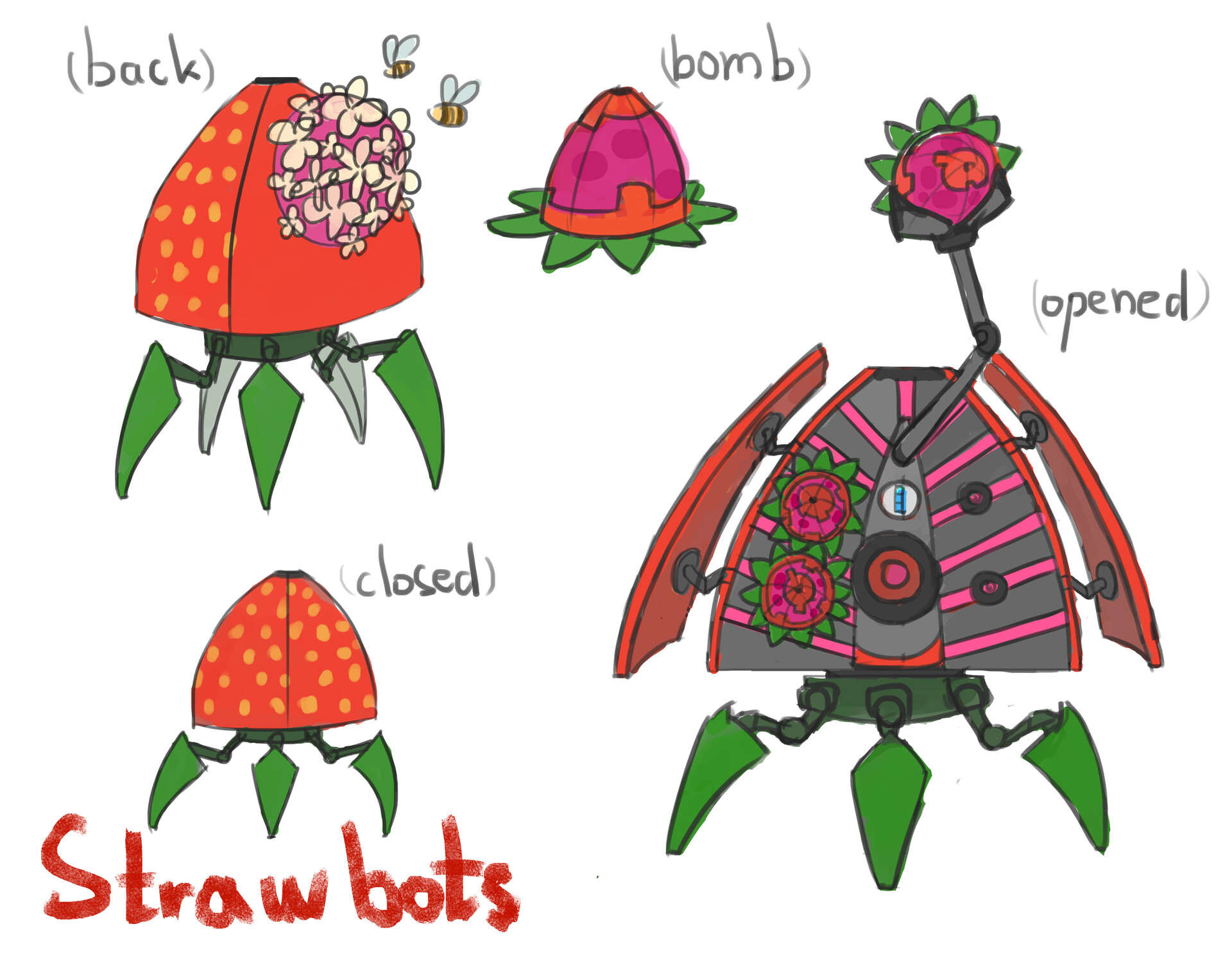 ArtStation - Strawbot (strawberry robot)