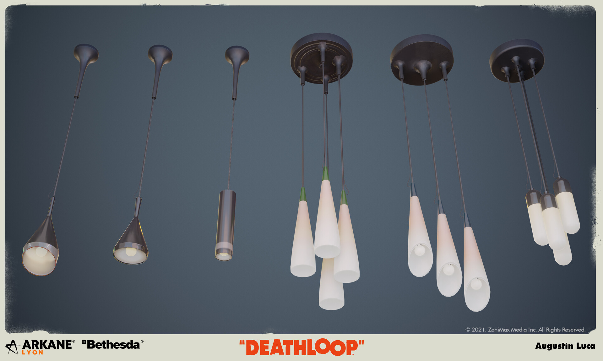 ArtStation - DEATHLOOP - Vintage ceiling lamps