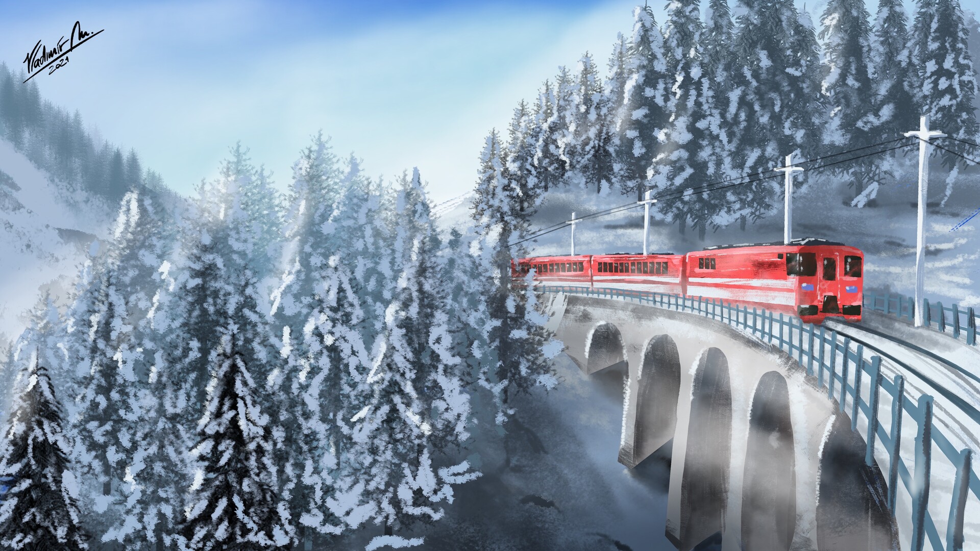 ArtStation - Train - daily rough sketch - from reference photo