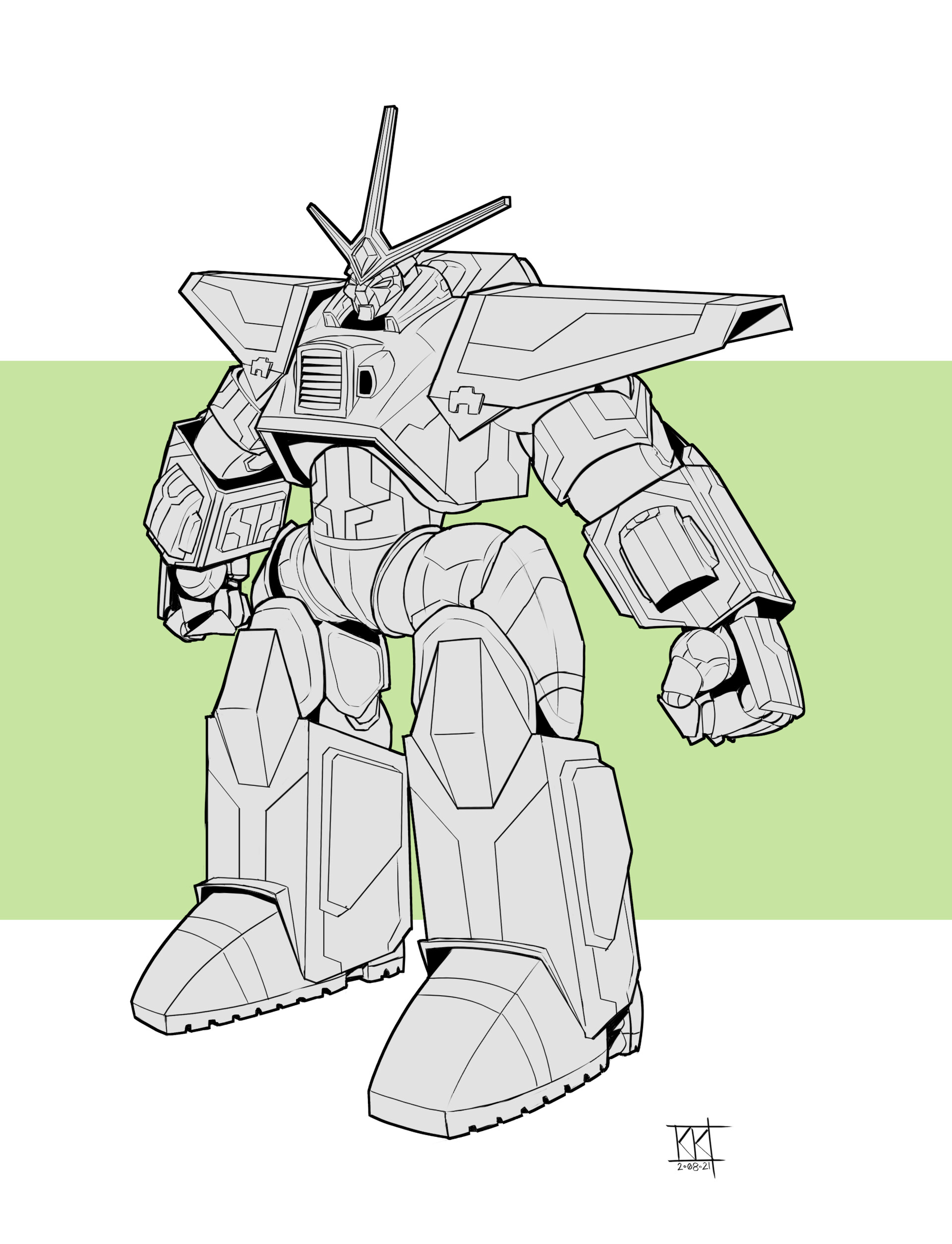 ArtStation - Heavy Mecha Tattoo Design