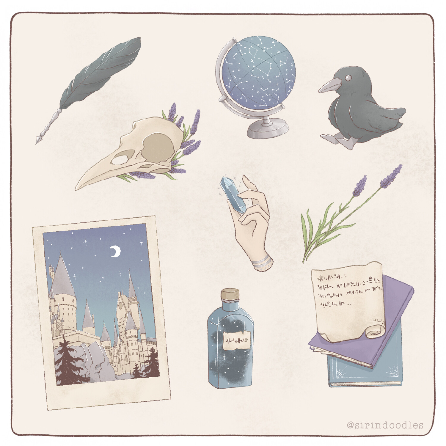 ArtStation - Ravenclaw 2D prop set concept