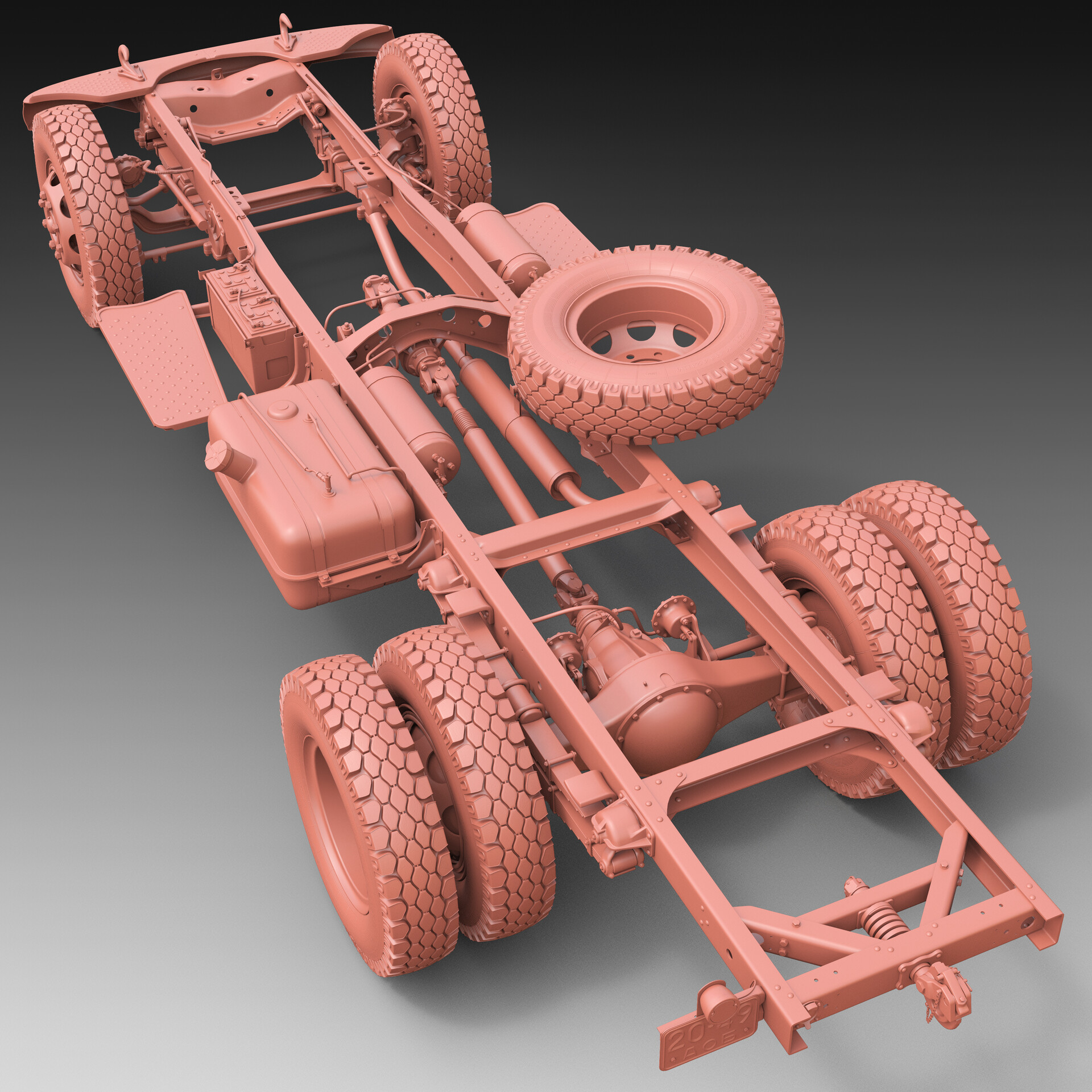 ArtStation - 3D model ZIL-164_Frame. Clay render.