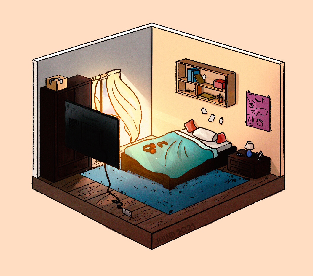 ArtStation - artistic isometric room