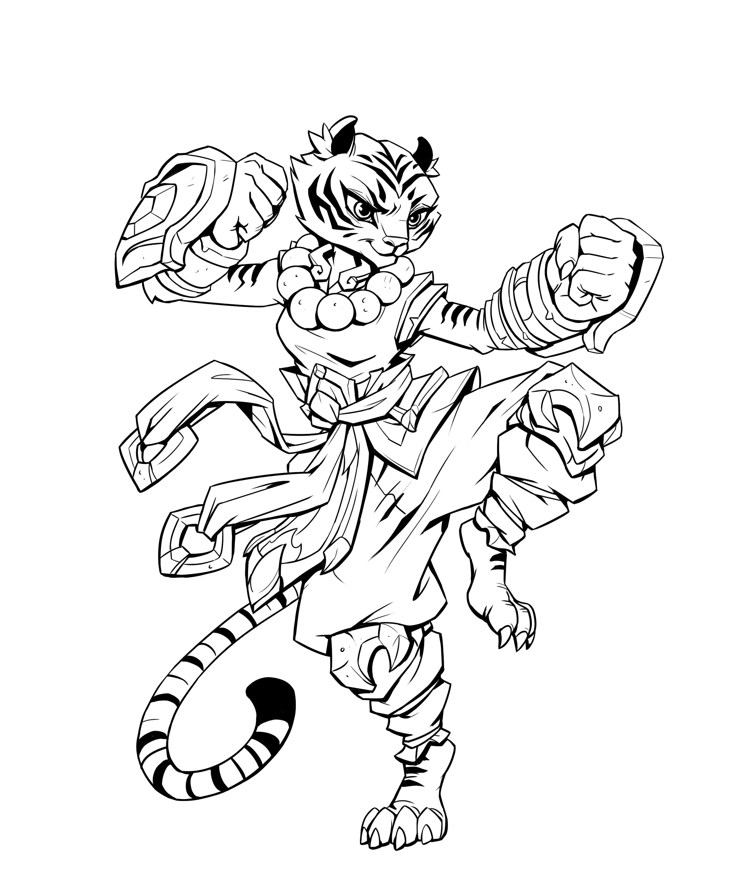 kung fu panda coloring pages tigress