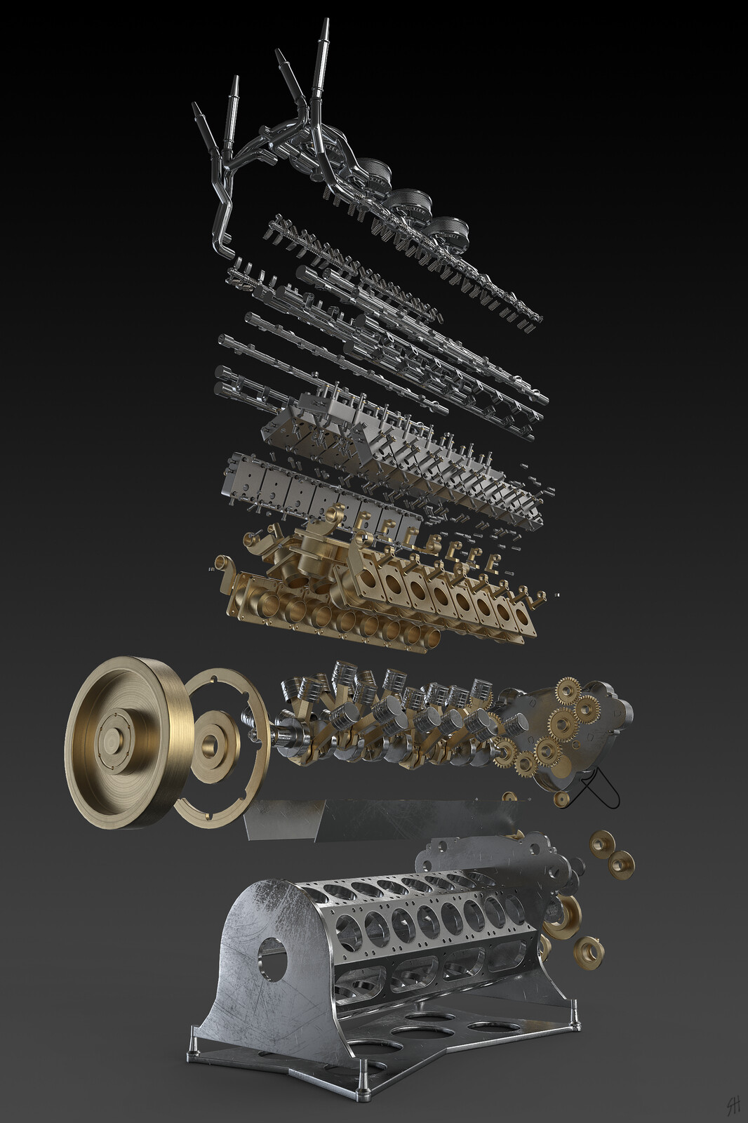 Stefan Hamann - 32 Cylinder Engine - W32 Motor Patelo