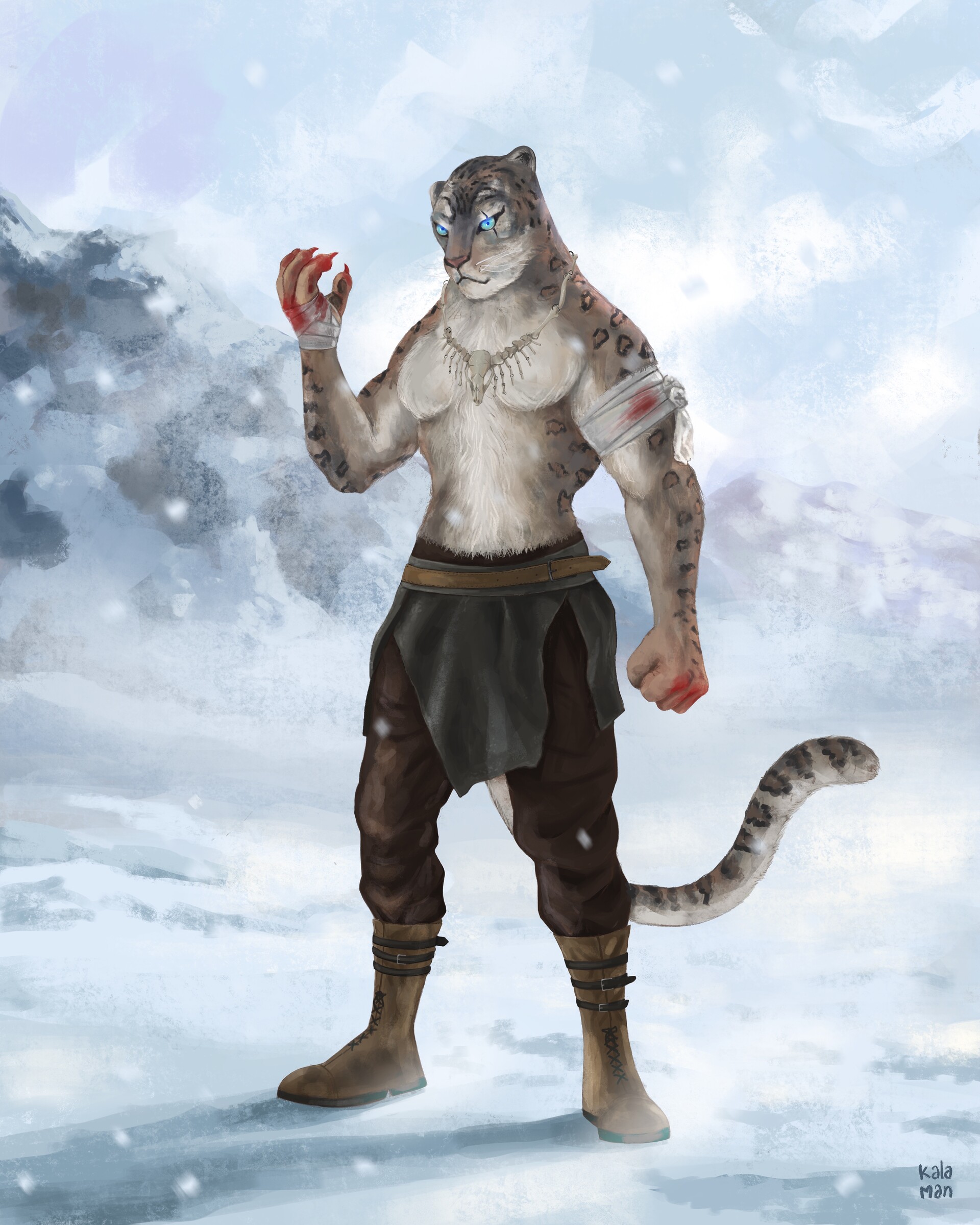 Male Snow Leopard Anthro
