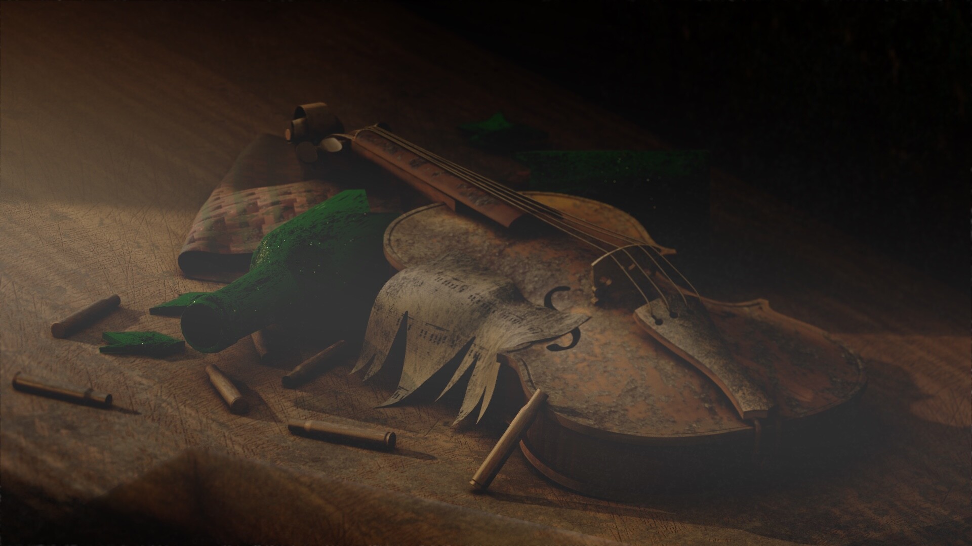 ArtStation - Violin render