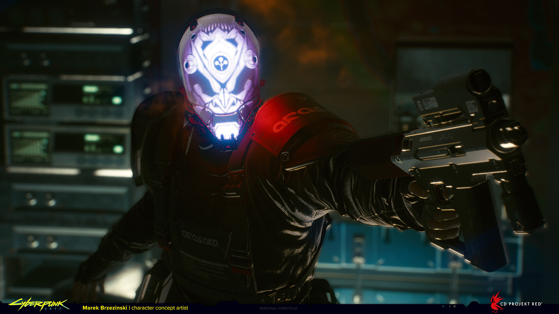 Marek Brzezinski - Sandayu Oda mask design - Cyberpunk 2077