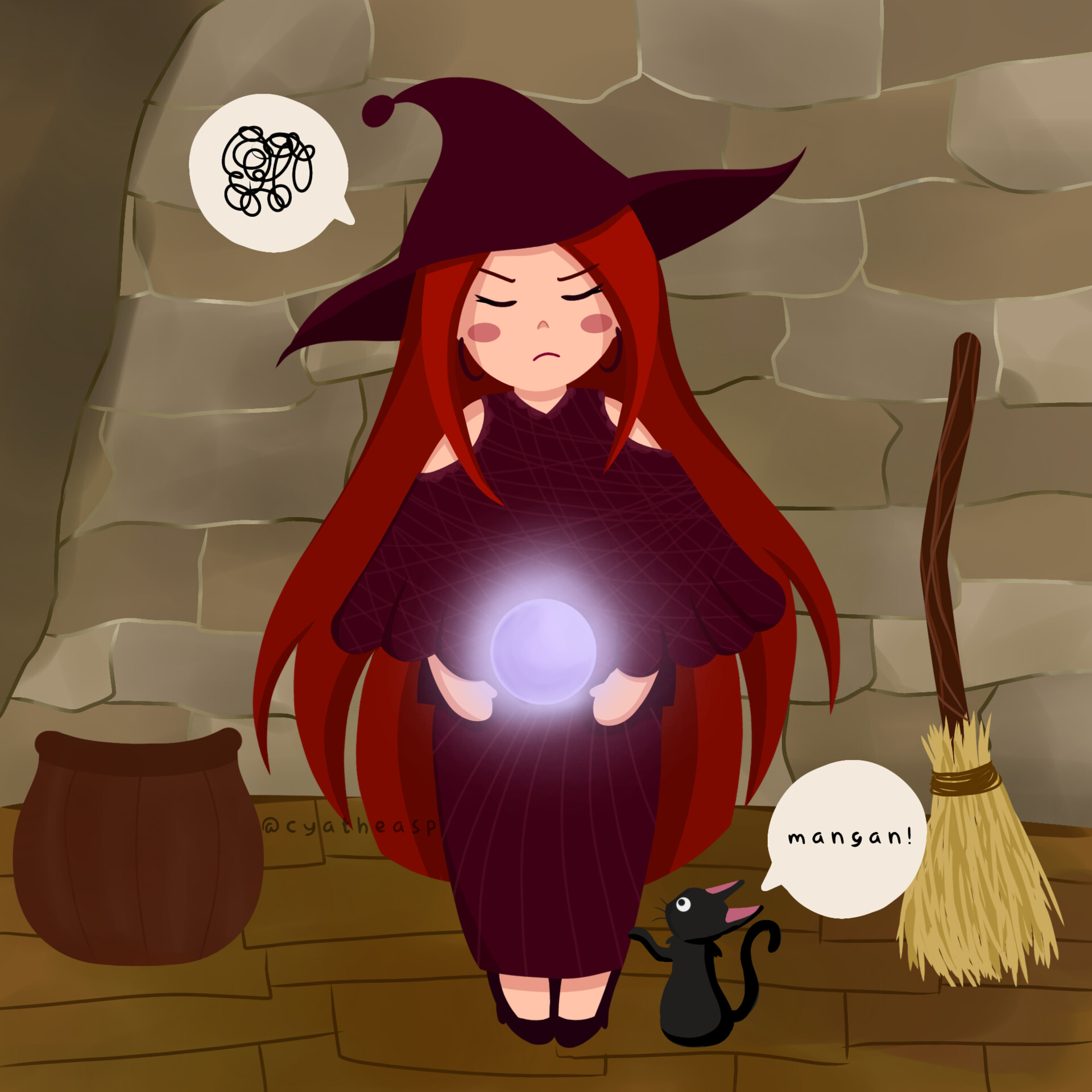 ArtStation - a witch cat