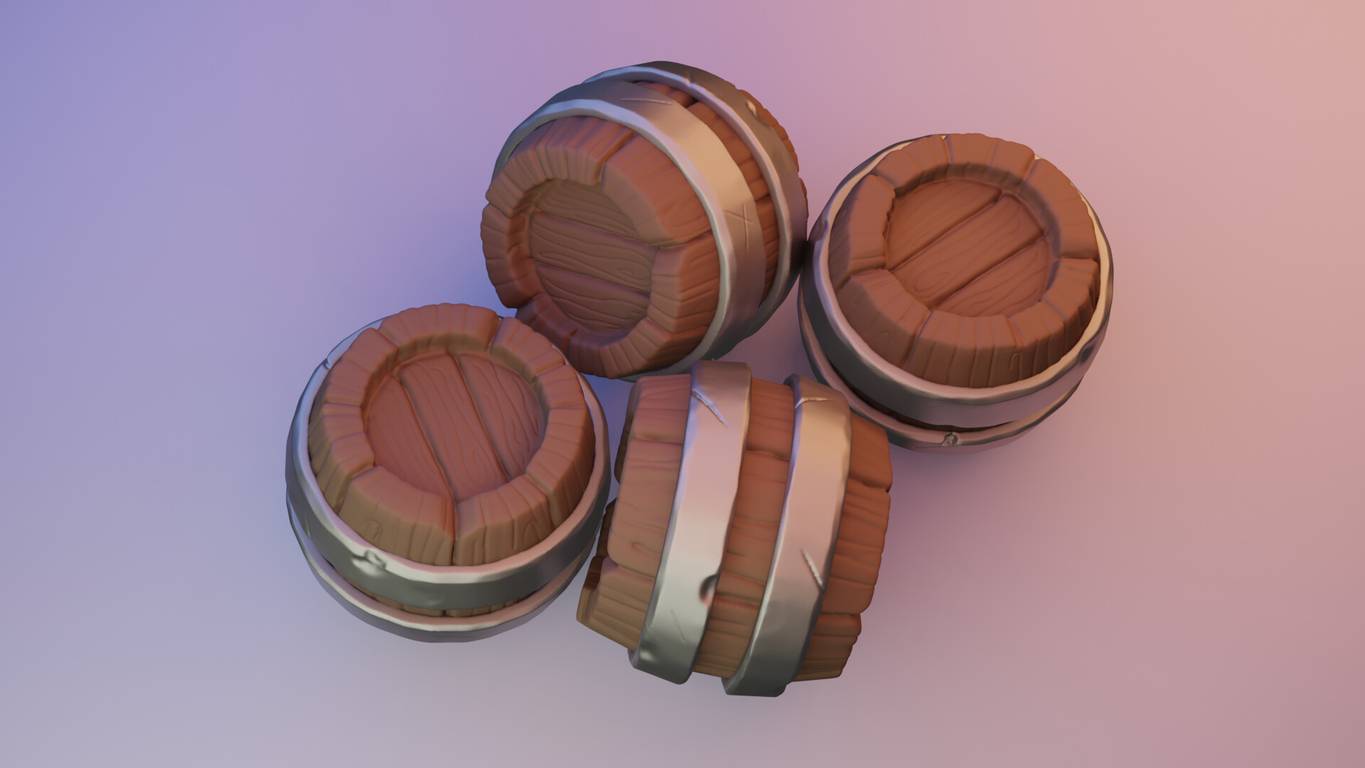 ArtStation - Low poly stylized barrel.