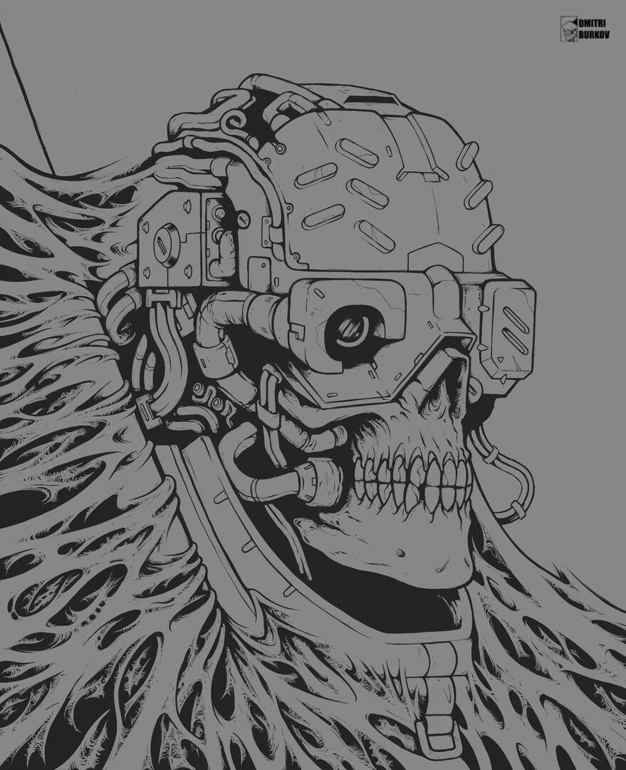ArtStation - Cyber skull №7
