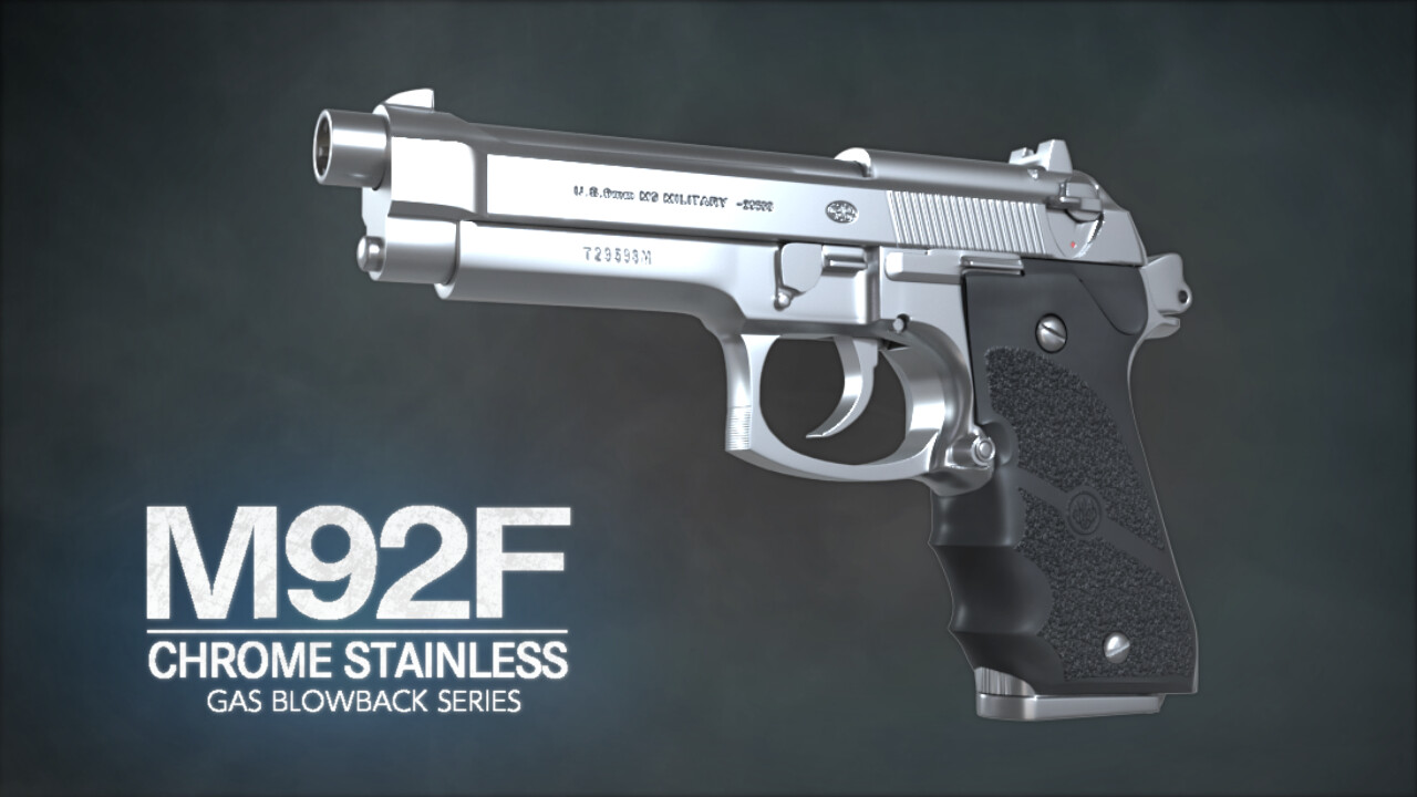 ArtStation - Beretta M92F CHROME STAINLESS GAS BLOWBACK SERIES