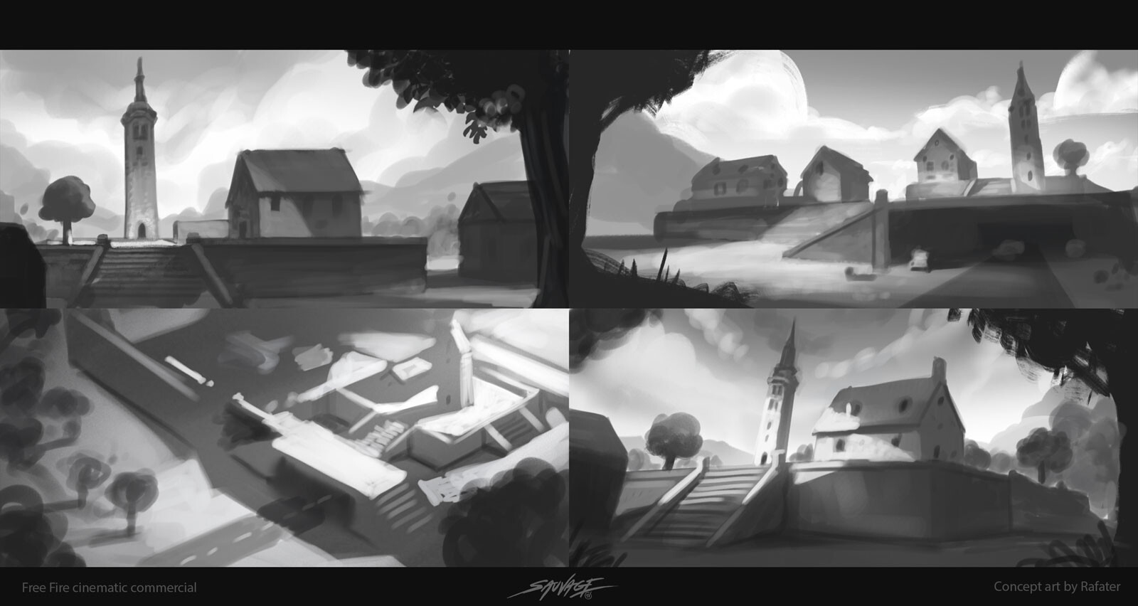 Rafater - Free fire - Clocktower concept art