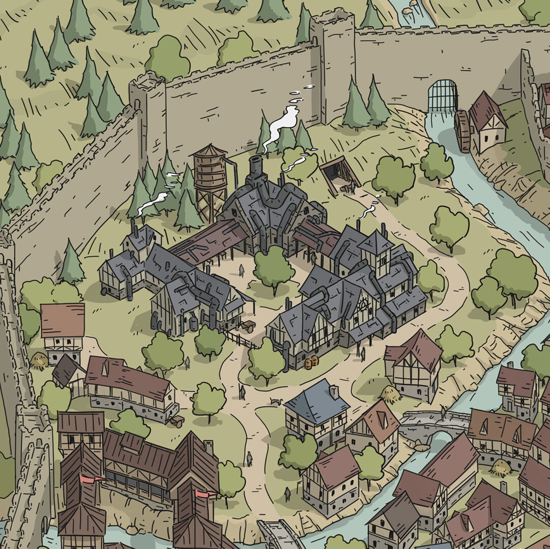Marty Manlutac - Medieval Isometric Map