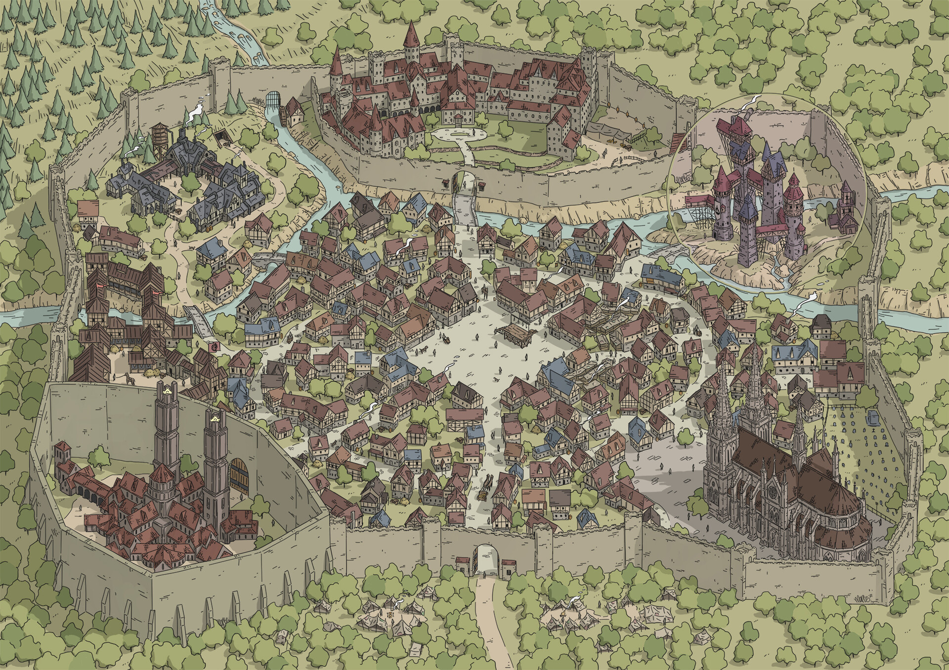 ArtStation - Medieval Isometric Map