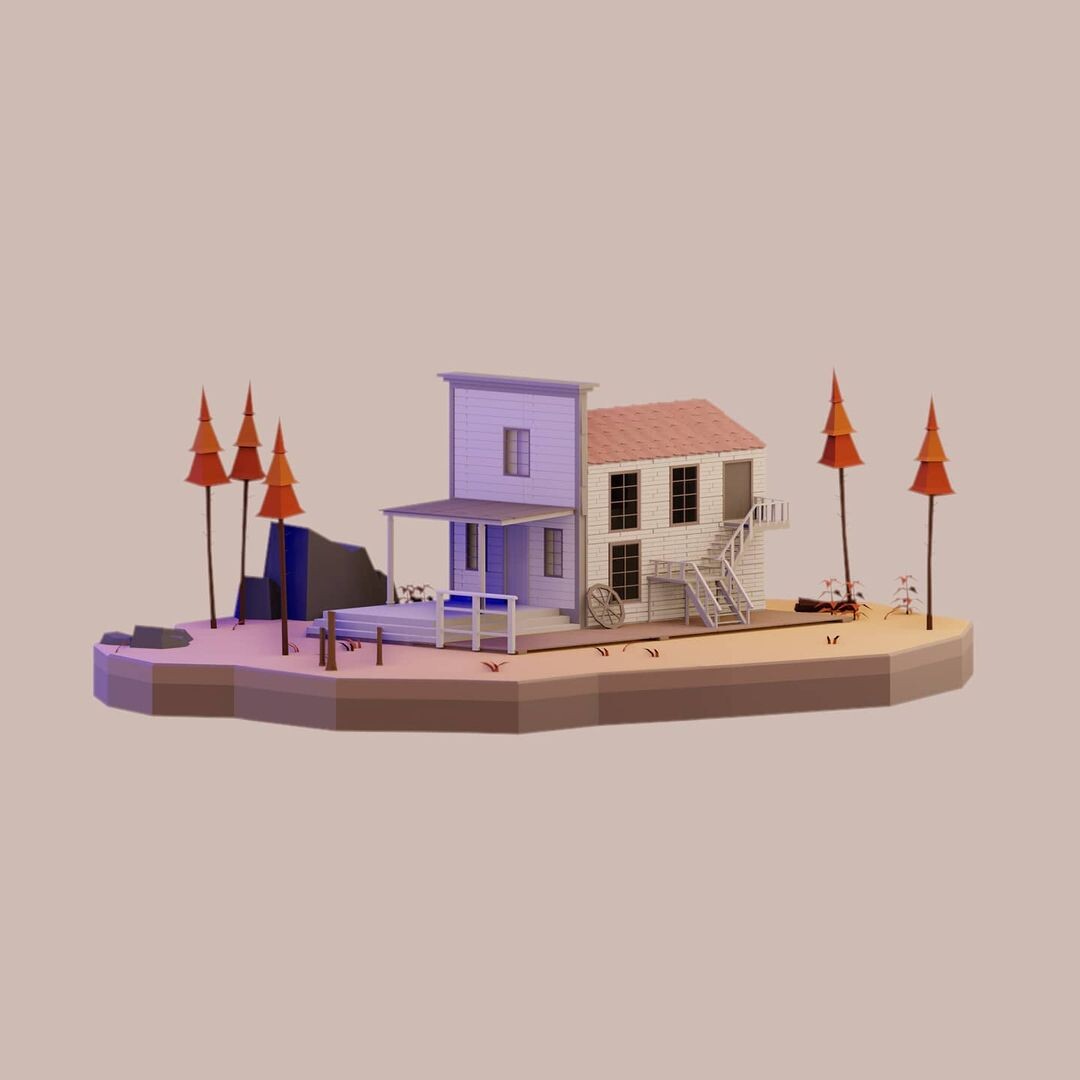 ArtStation - Stylized low poly house