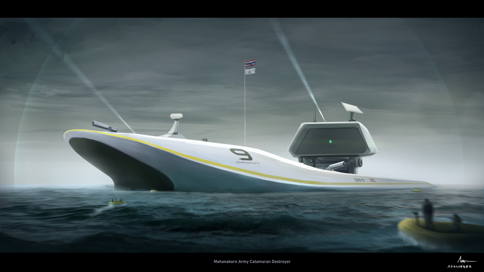 ArtStation - Mahanakorn Catamaran Destroyer