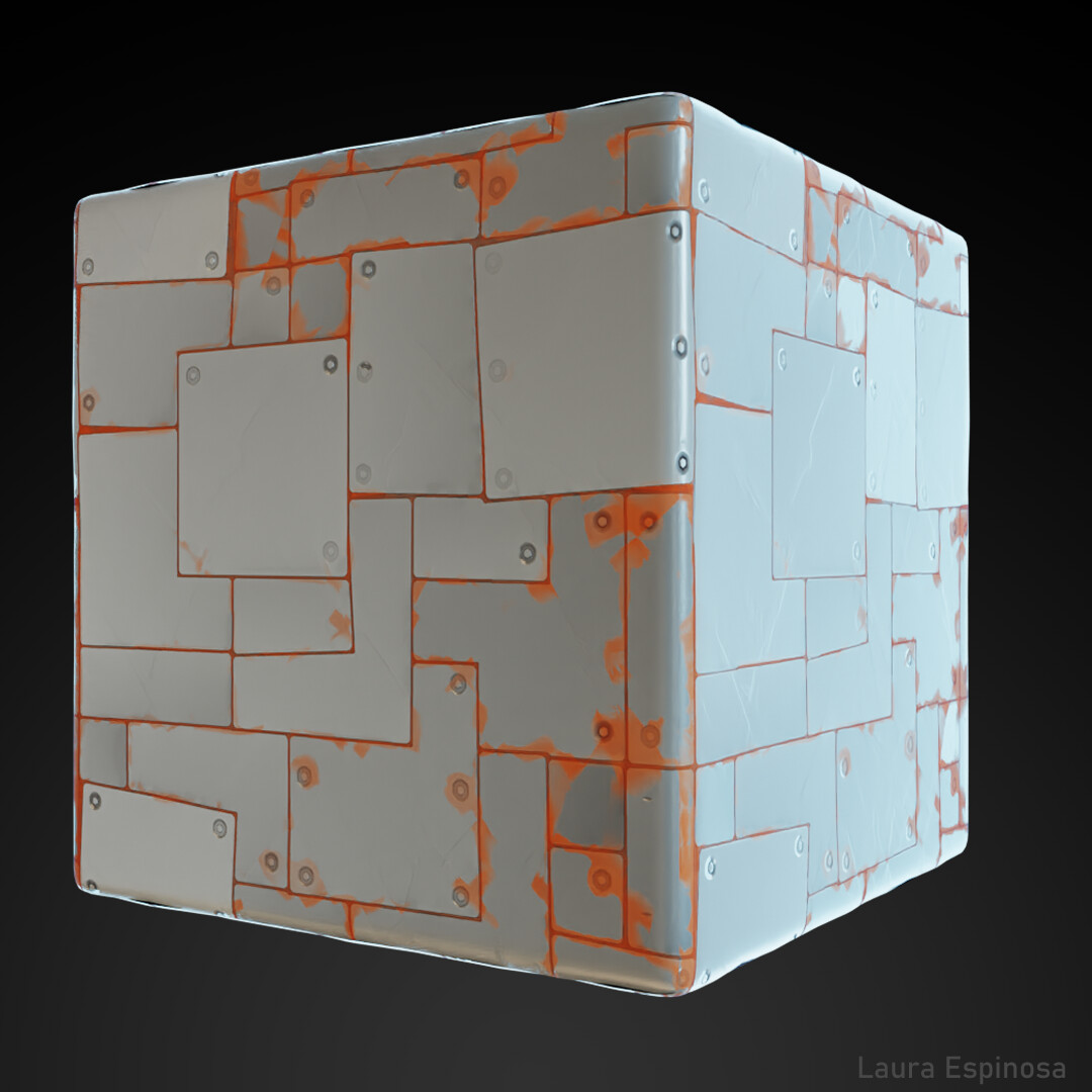 ArtStation - Stylized Rusty Metal Plates Substance Designer Material