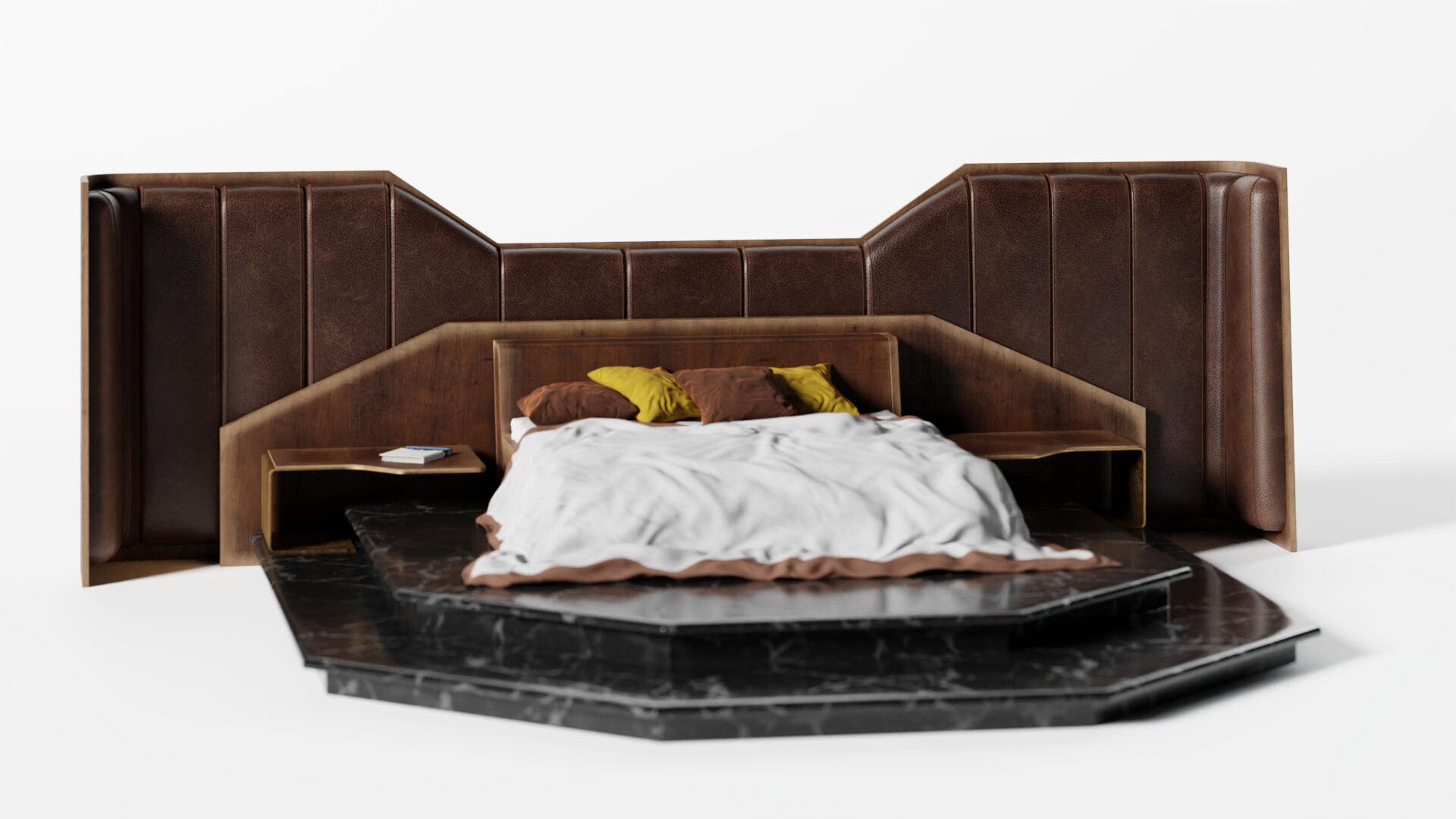 ArtStation - Bed and Side Table Set