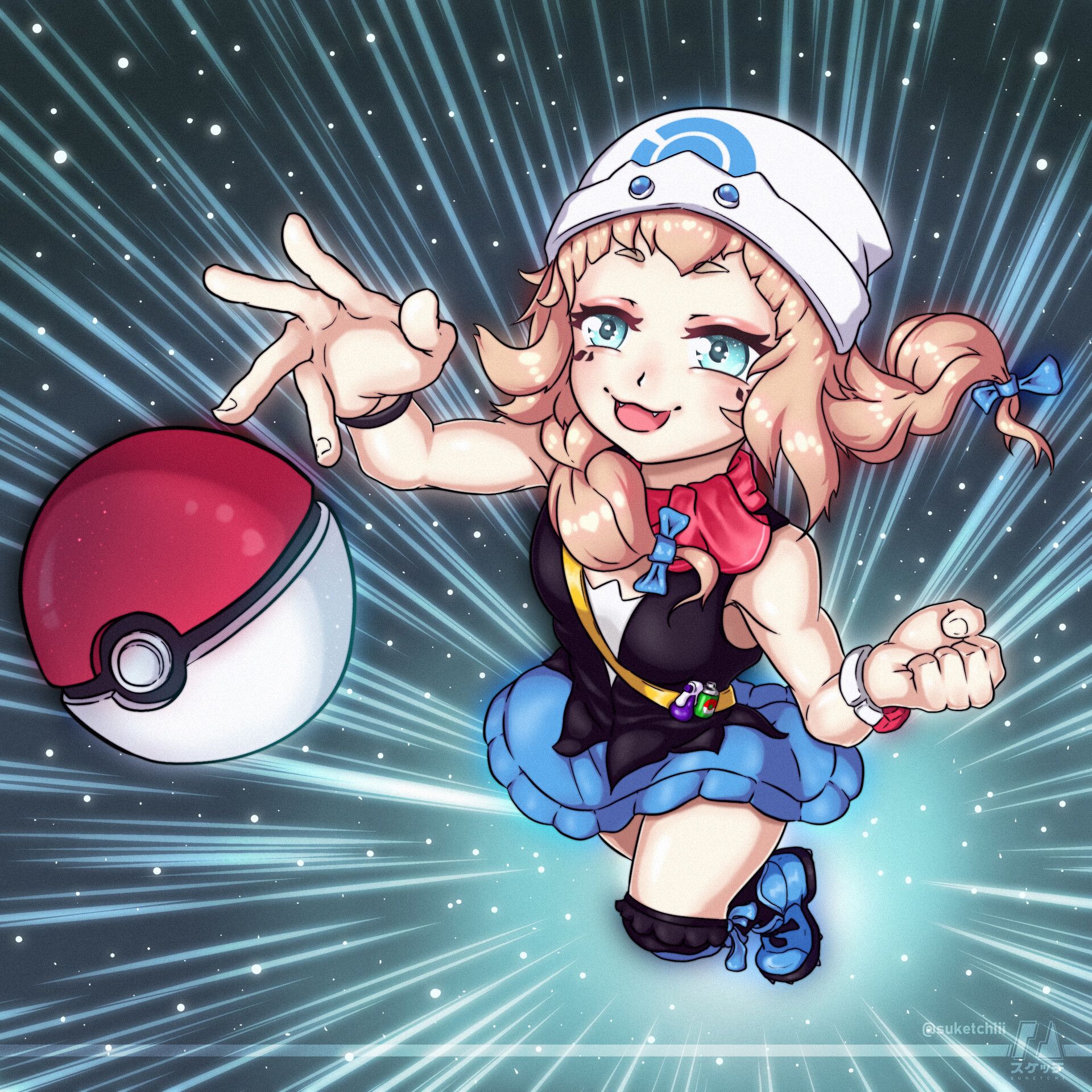 ArtStation - Vtuber Prune Fanart #5 | Pokemon Thumbnail Commission