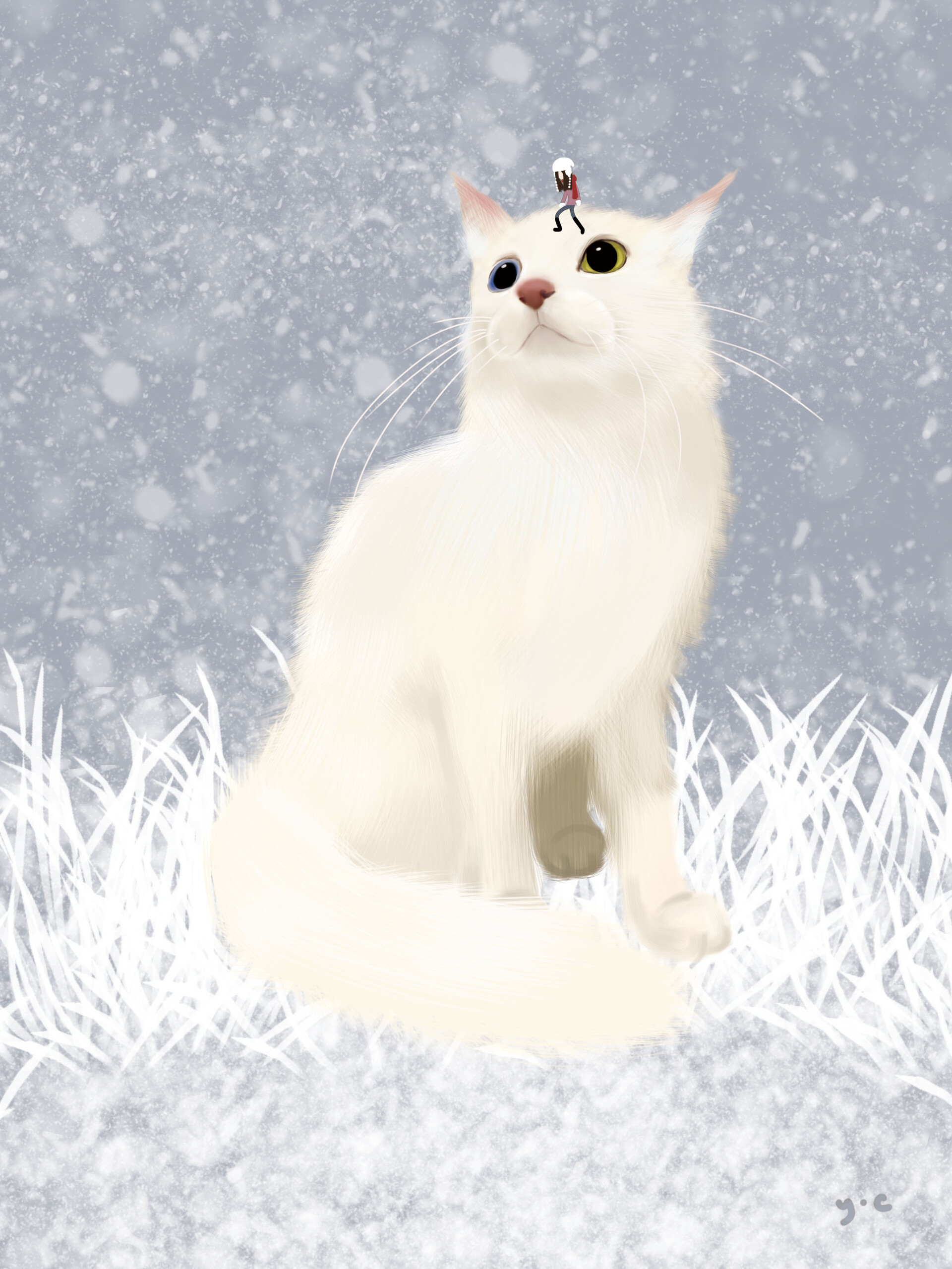 ArtStation - My hooman draw me portrait 🐈